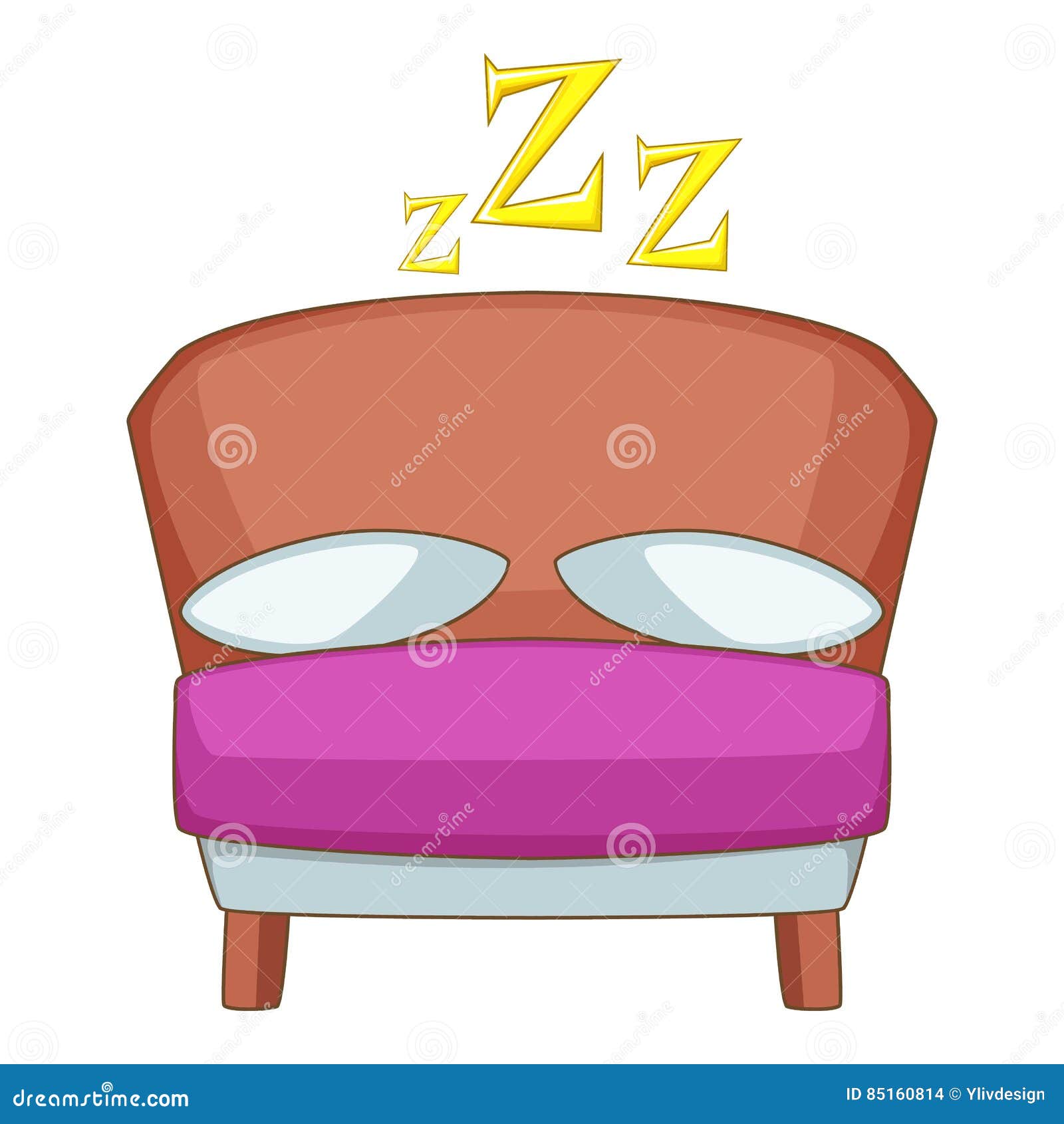 Bed icon, cartoon style stock vector. Illustration of logo - 85160814