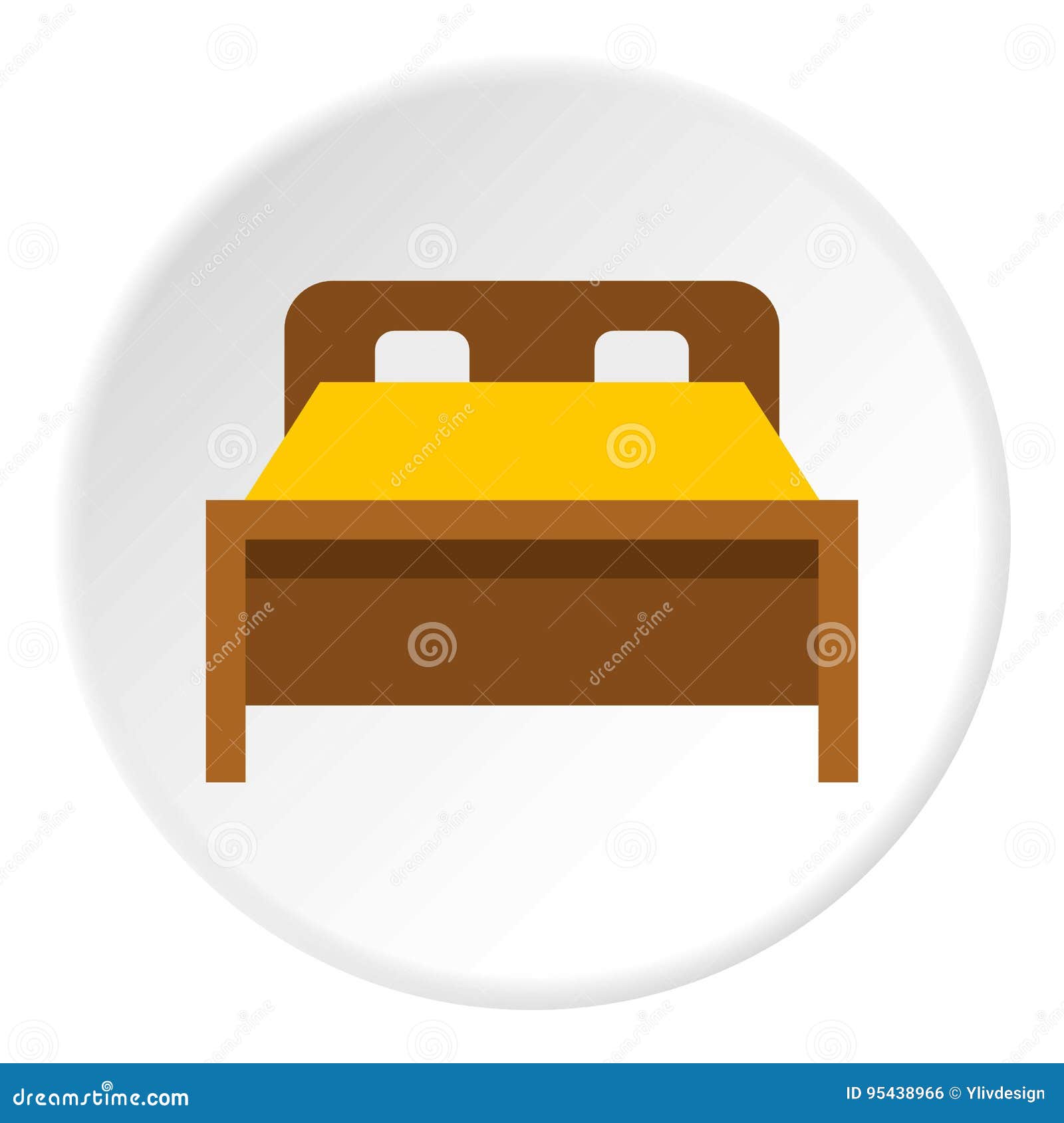 Bed icon circle stock vector. Illustration of furniture - 95438966