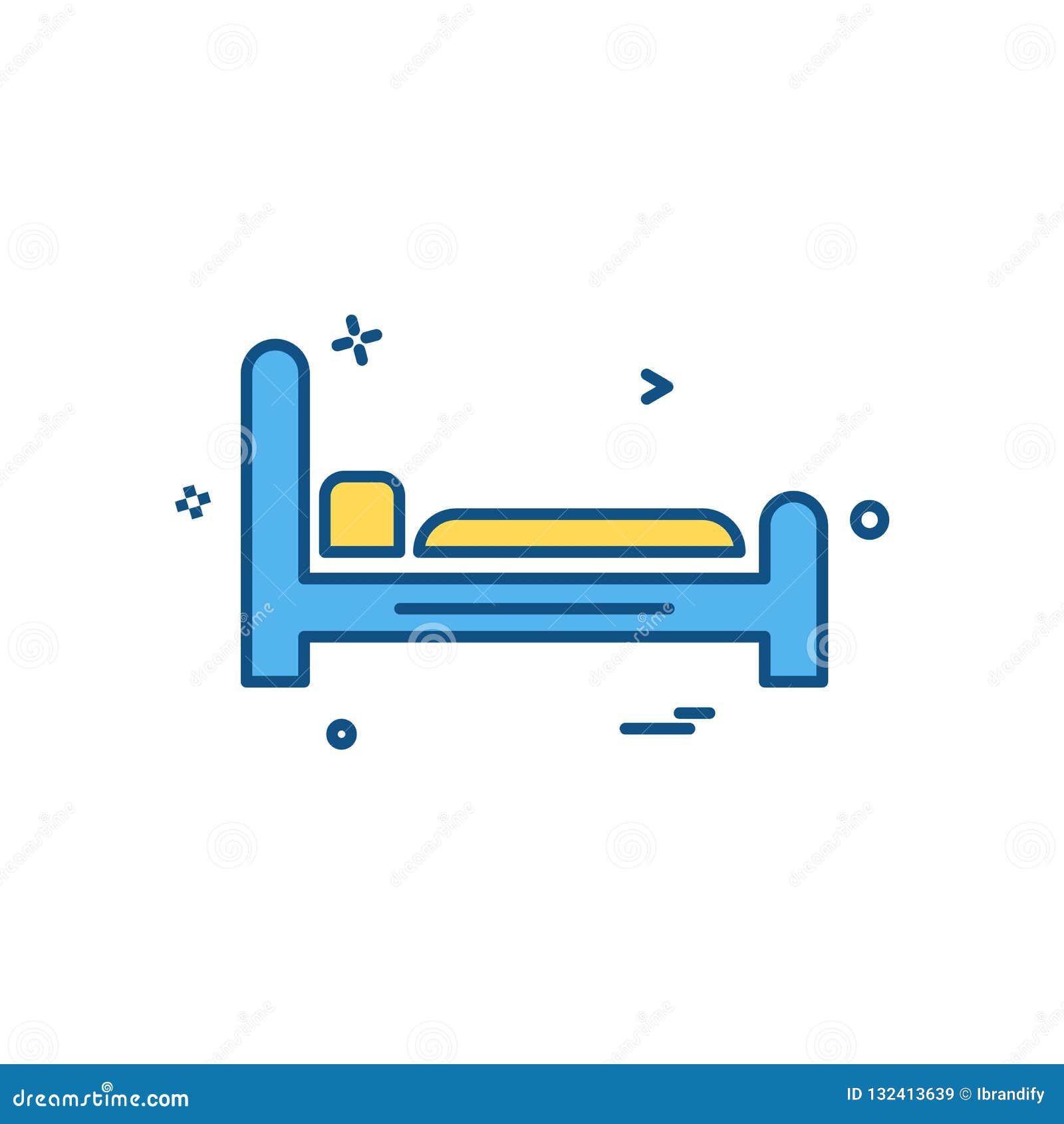 Bed icon design vector stock vector. Illustration of business - 132413639