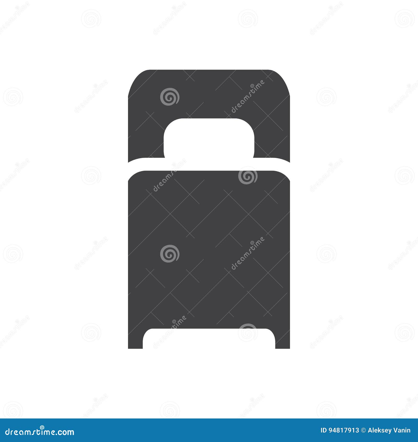 Bed Icon, Filled Flat Sign, Solid Glyph Pictogram, Vector Illustration ...
