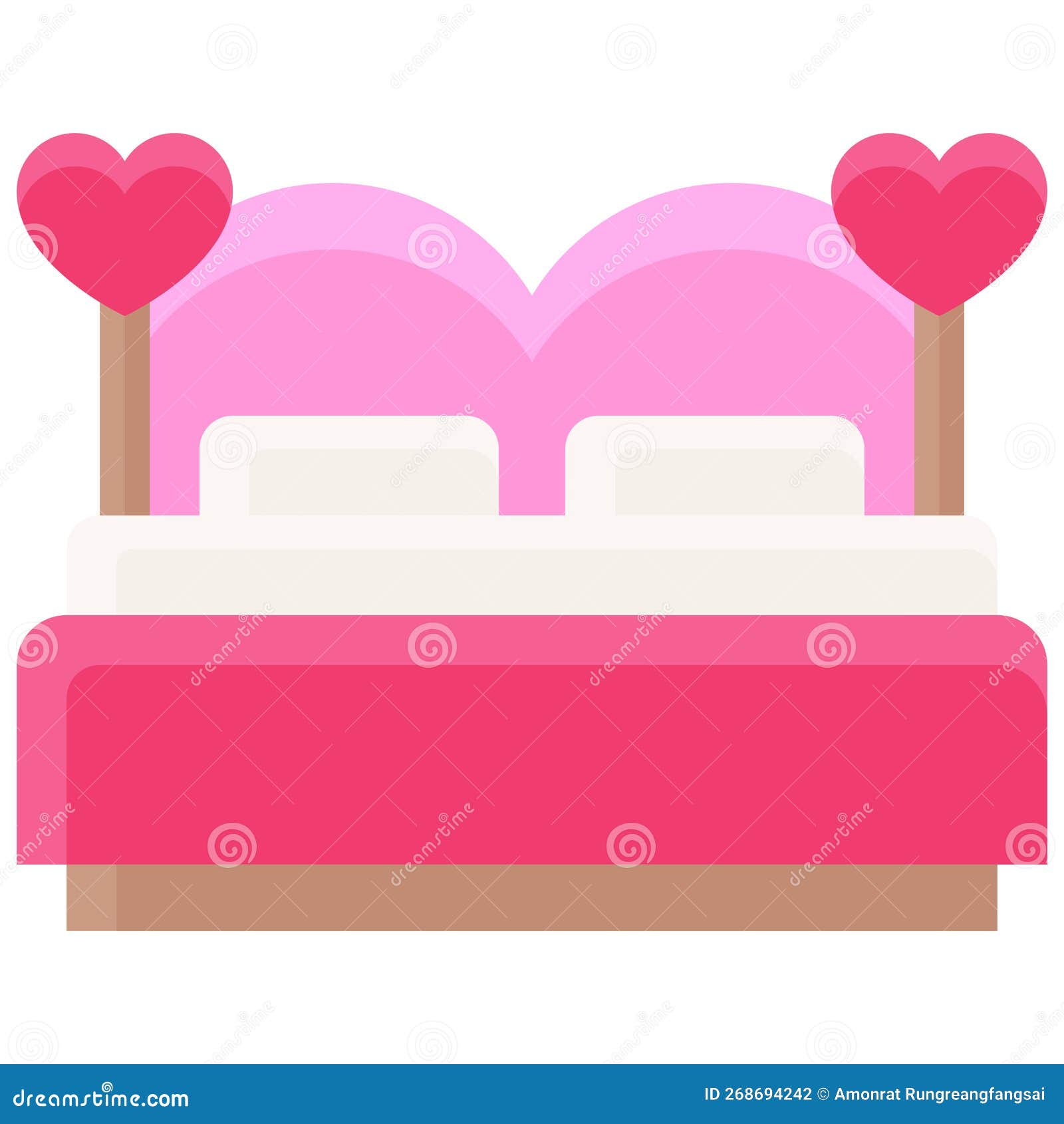 Bed Icon, Love and Heart Vector Stock Vector - Illustration of icon ...