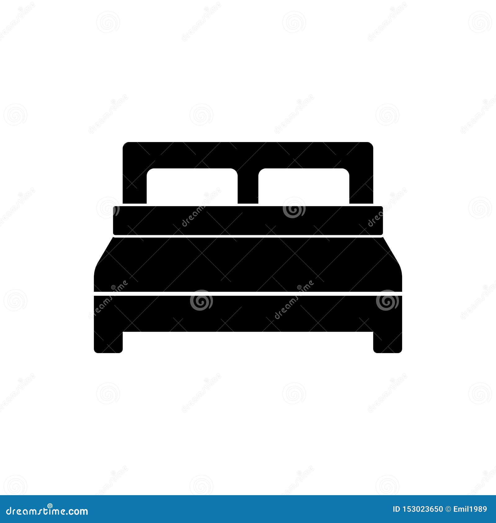 Bed Icon Symbol Simple Design Stock Vector - Illustration of design ...