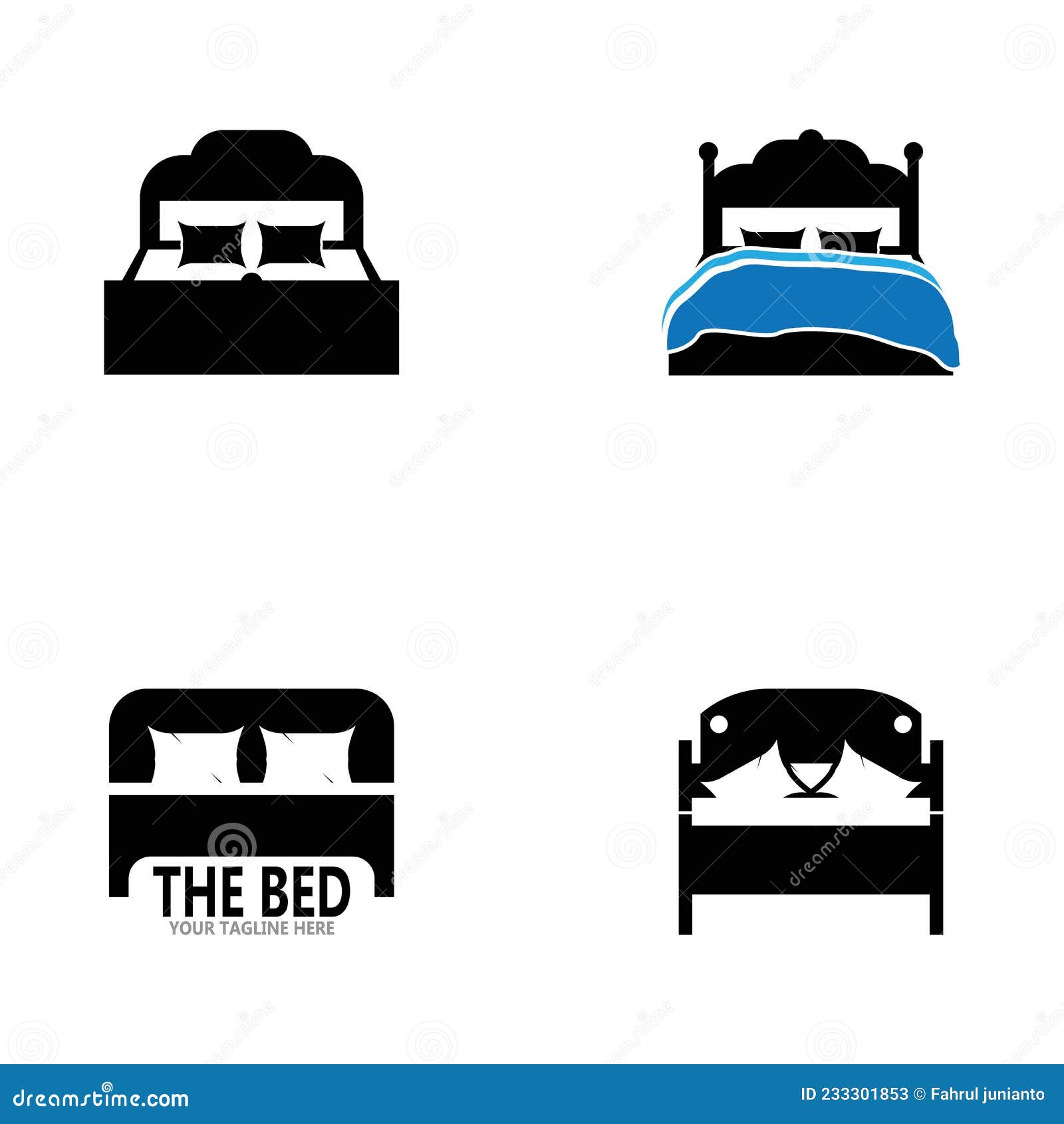 Bed Icon and Symbol Vector Template Illustration Stock Illustration ...