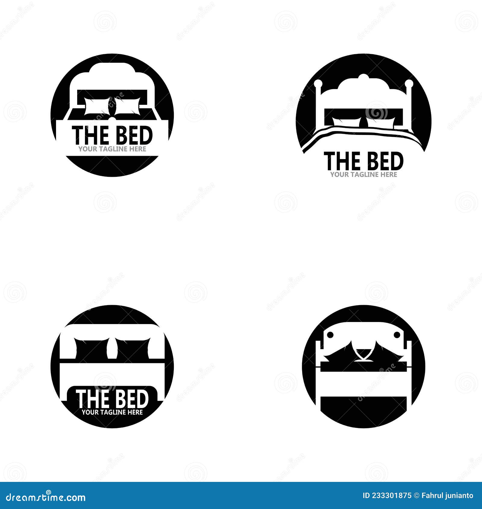 Bed Icon and Symbol Vector Template Illustration Stock Illustration ...