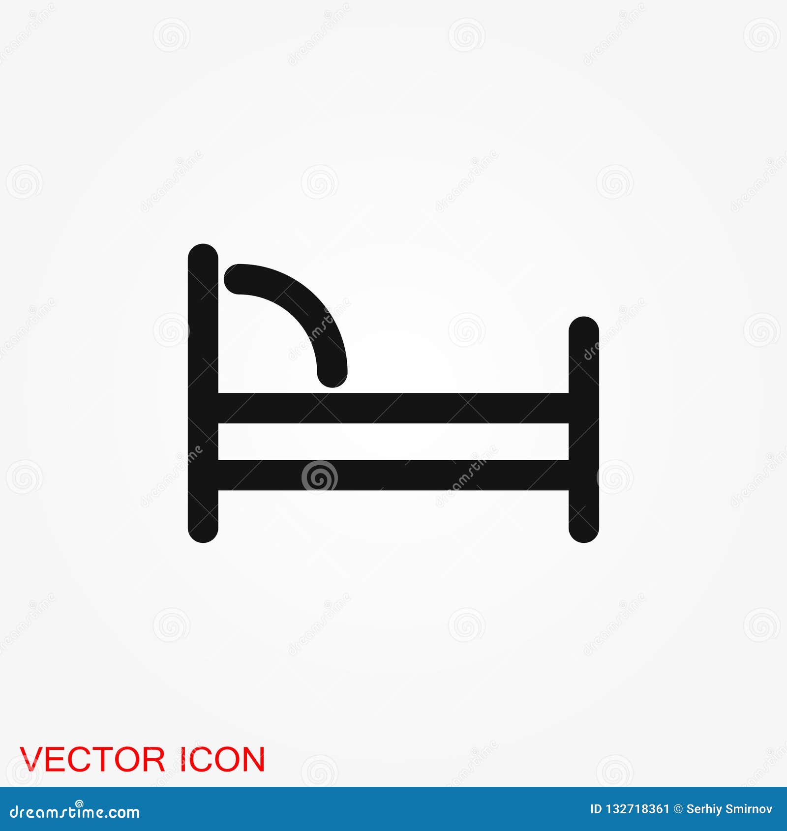 Bed Icon Vector, Flat Symbol on Background Stock Illustration ...
