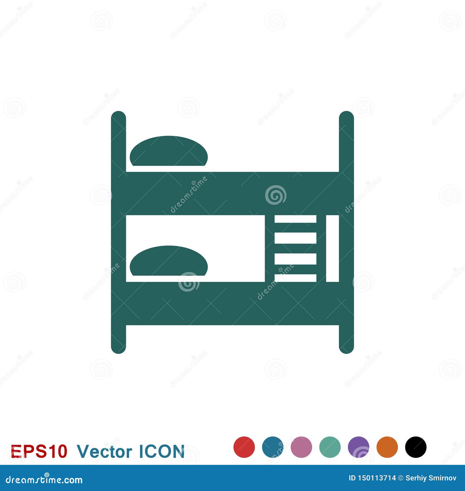 Bed Icon Vector, Flat Symbol on Background Stock Illustration ...