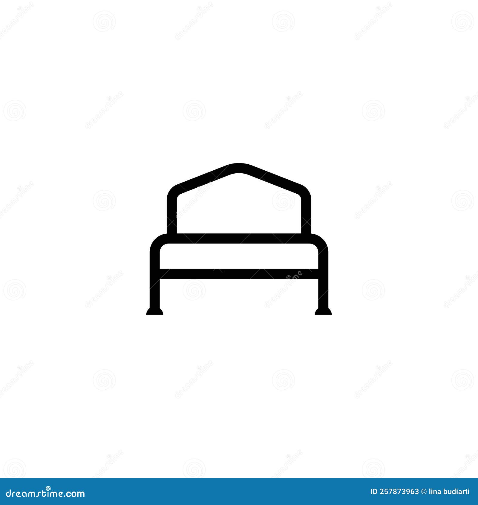 Bed icon vector stock vector. Illustration of bedroom - 257873963