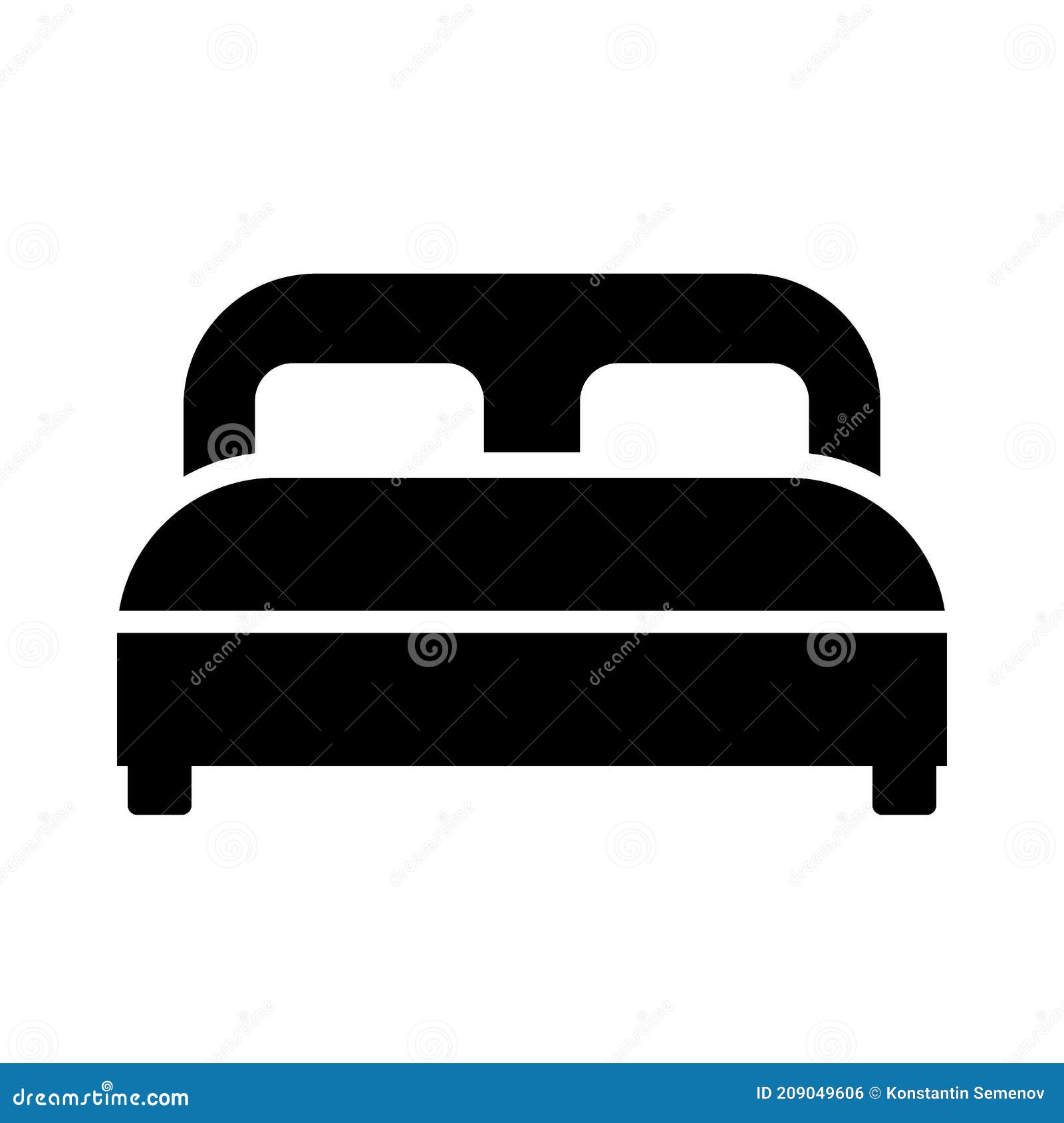 Bed icon on white stock vector. Illustration of vector - 209049606