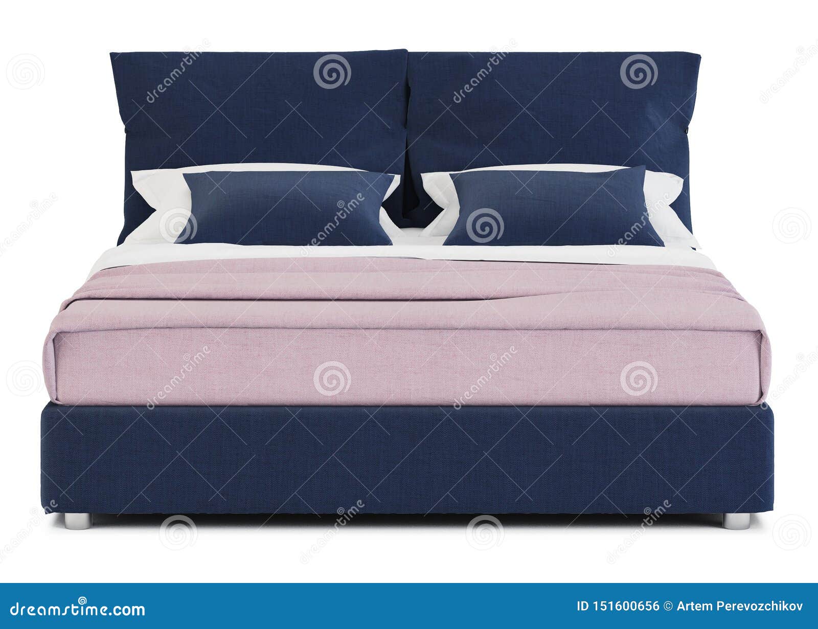 Bed Isolated on White Background. Stock Illustration - Illustration of ...