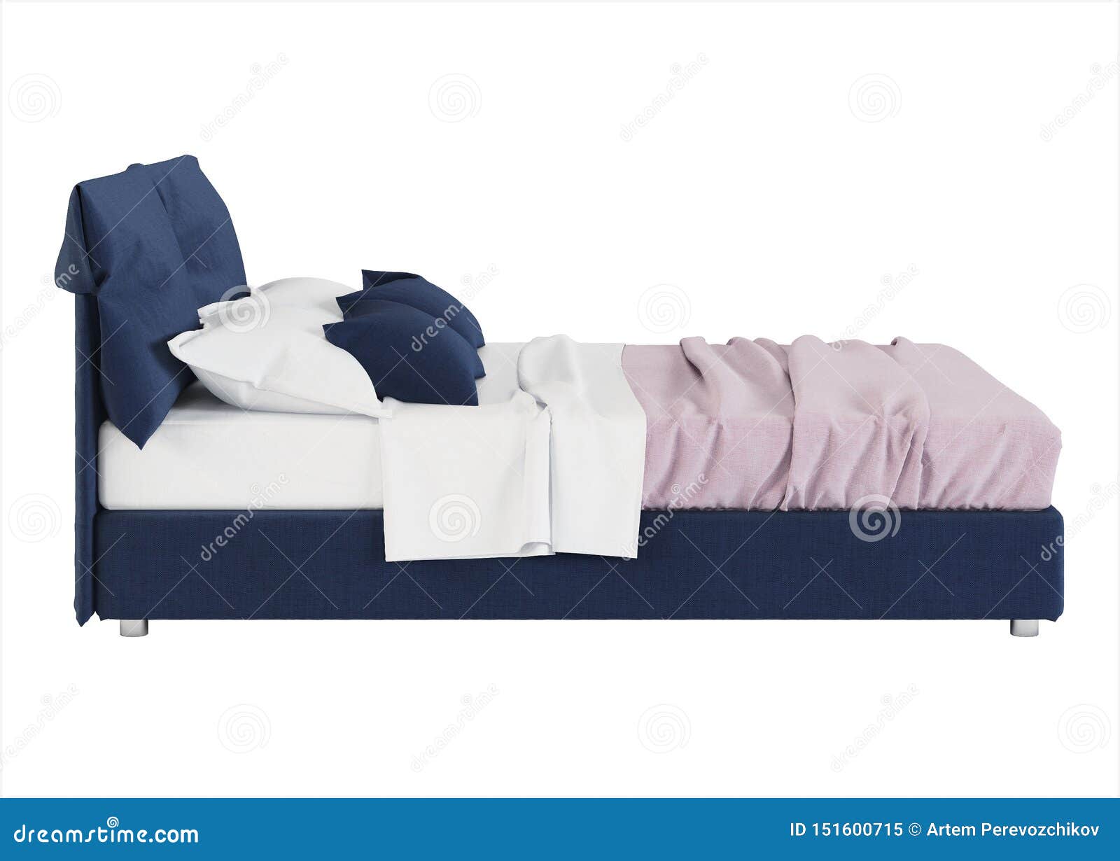 Bed Isolated on White Background. Stock Illustration - Illustration of ...