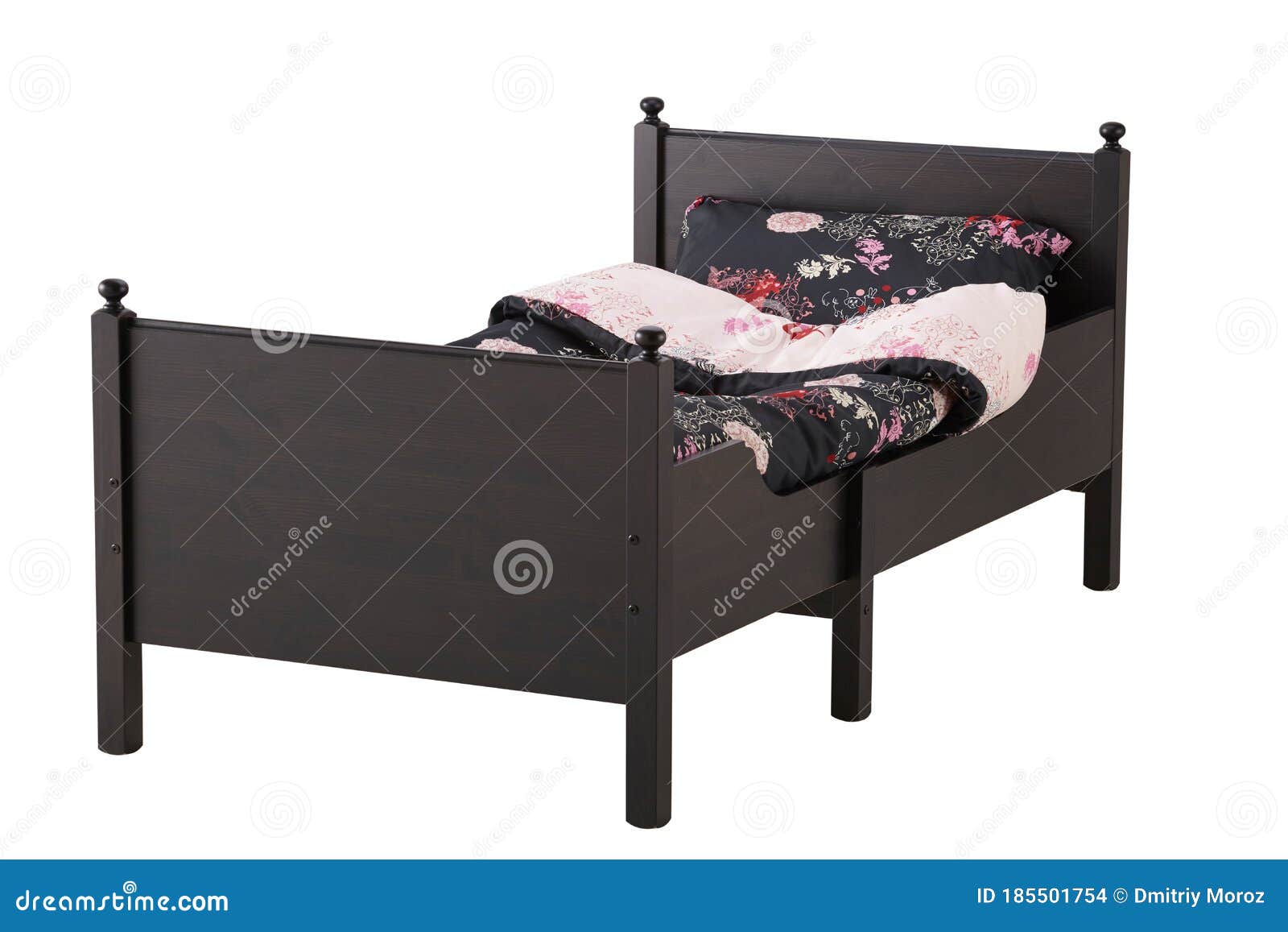 Bed isolated on white stock photo. Image of interior - 185501754