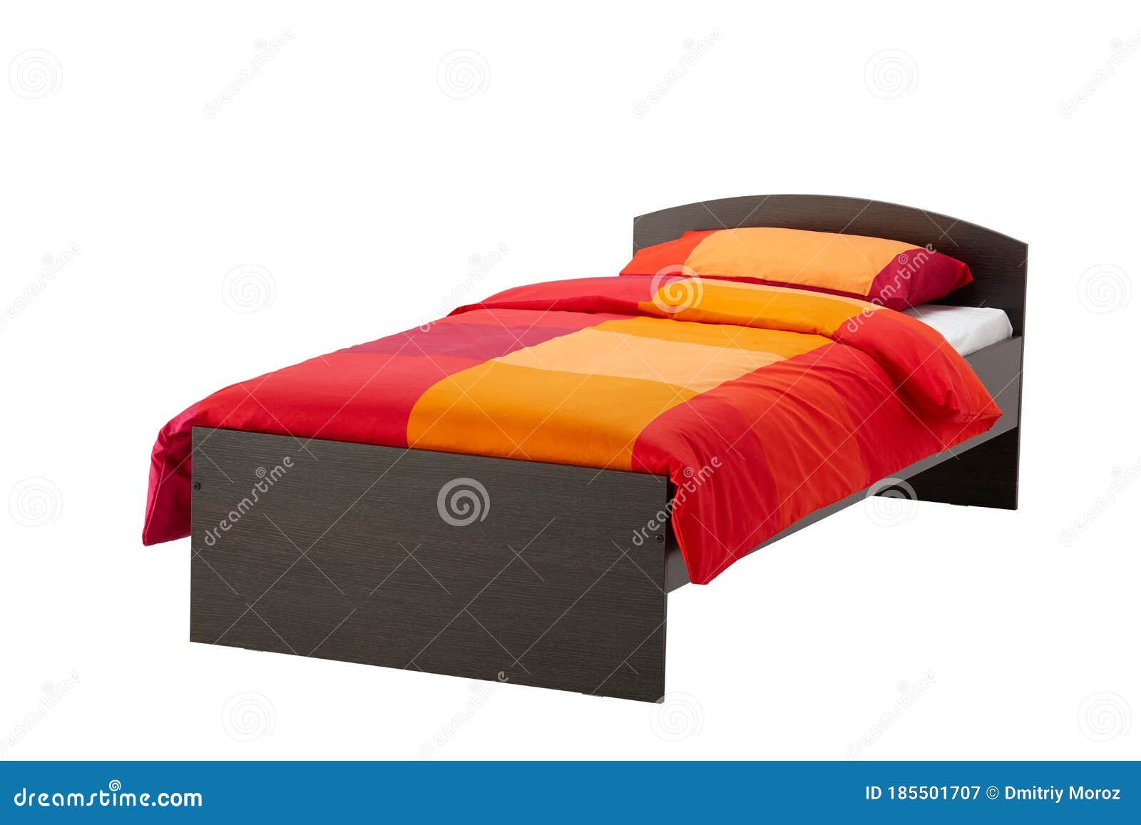 Bed isolated on white stock image. Image of modern, comforter - 185501707