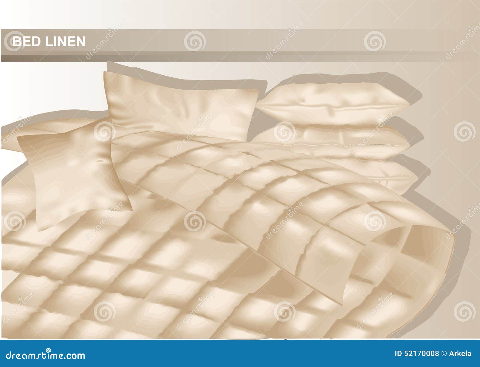 Bed and linen stock vector. Illustration of satin, relaxing - 52170008