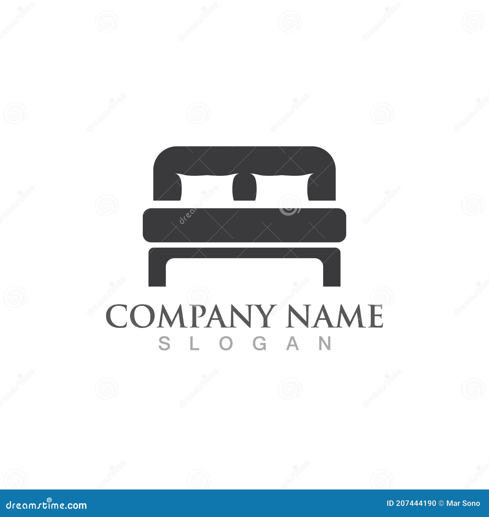 Bed logo and symbol vector stock vector. Illustration of sleep - 207444190