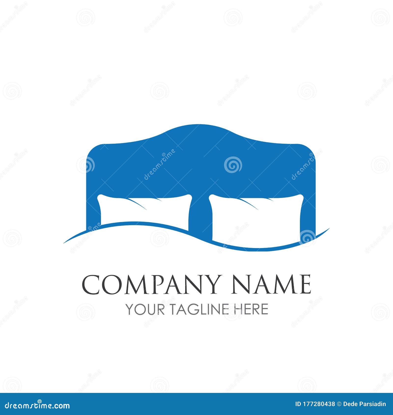 Bed Logo Vector Illustration Design Template. Bed Logo Vector Stock ...