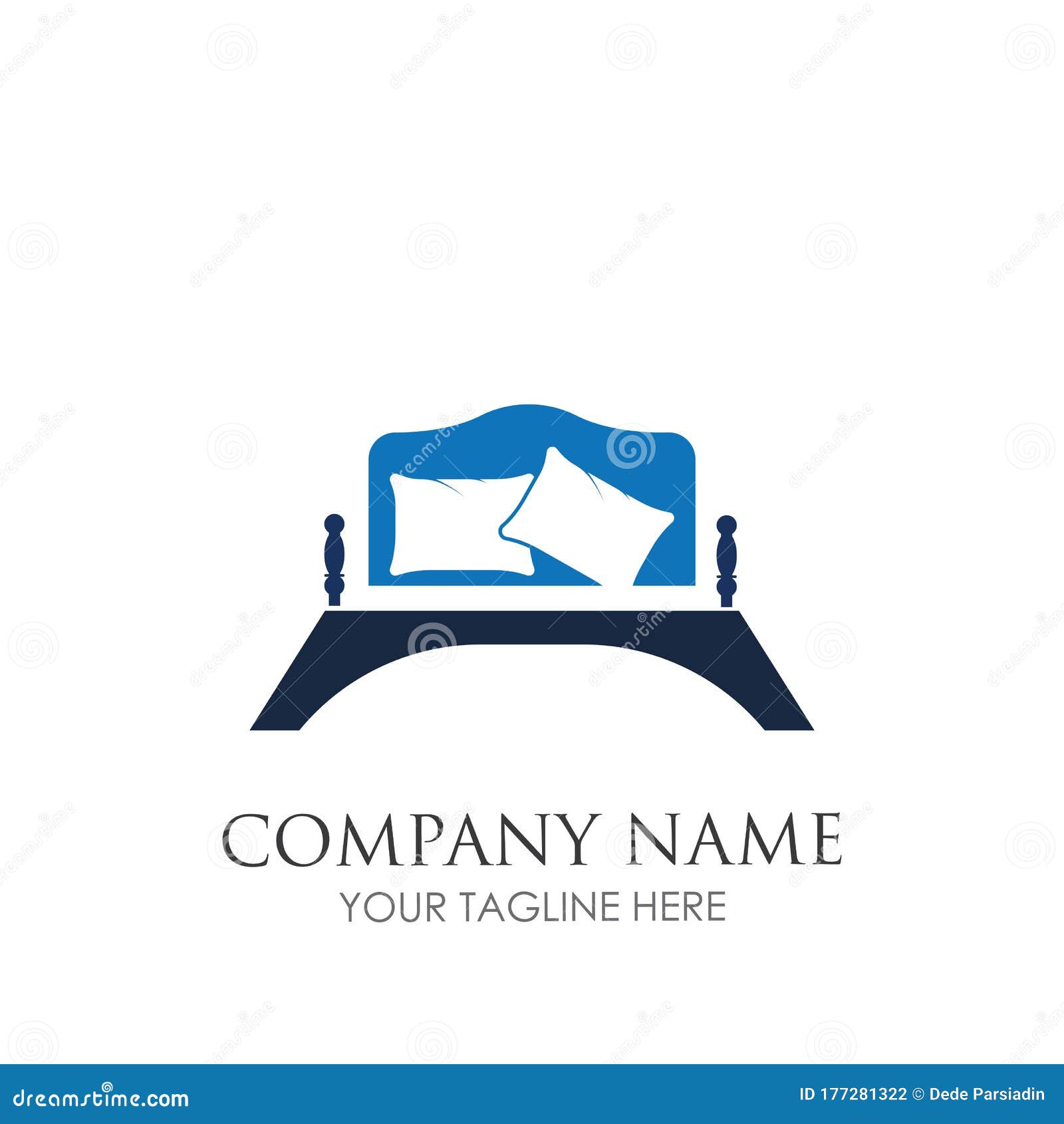 Bed Logo Vector Illustration Design Template. Bed Logo Vector Stock ...