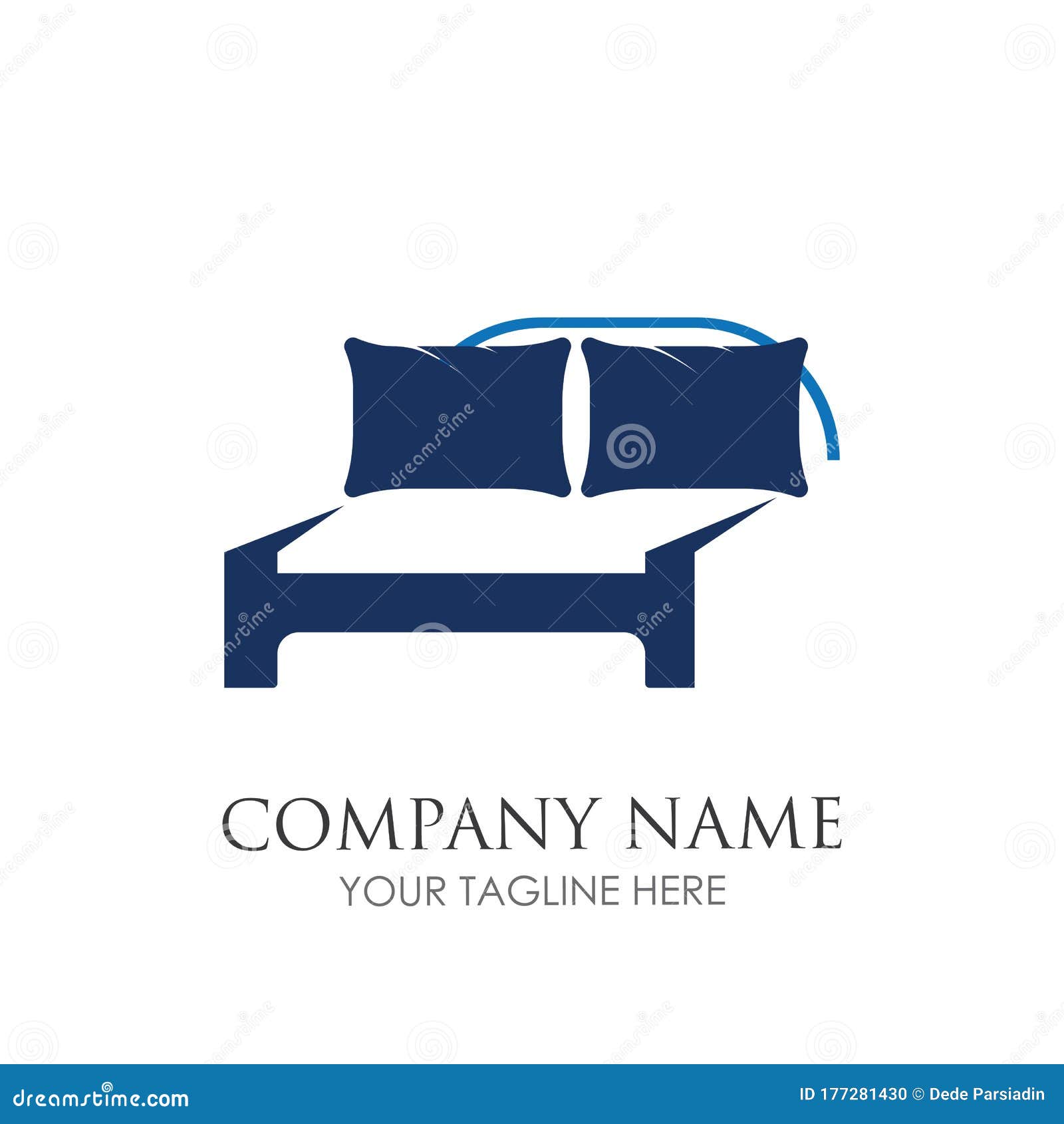 Bed Logo Vector Illustration Design Template. Bed Logo Vector Stock ...