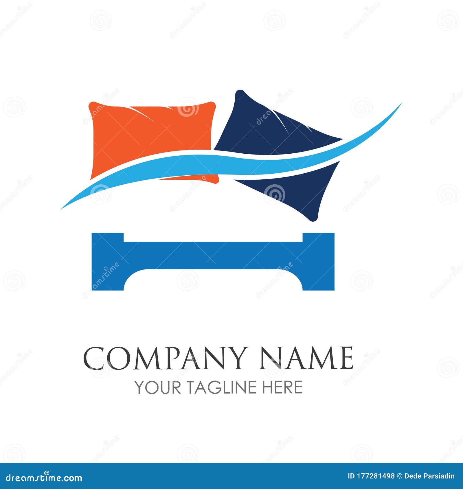 Bed Logo Vector Illustration Design Template. Bed Logo Vector Stock ...