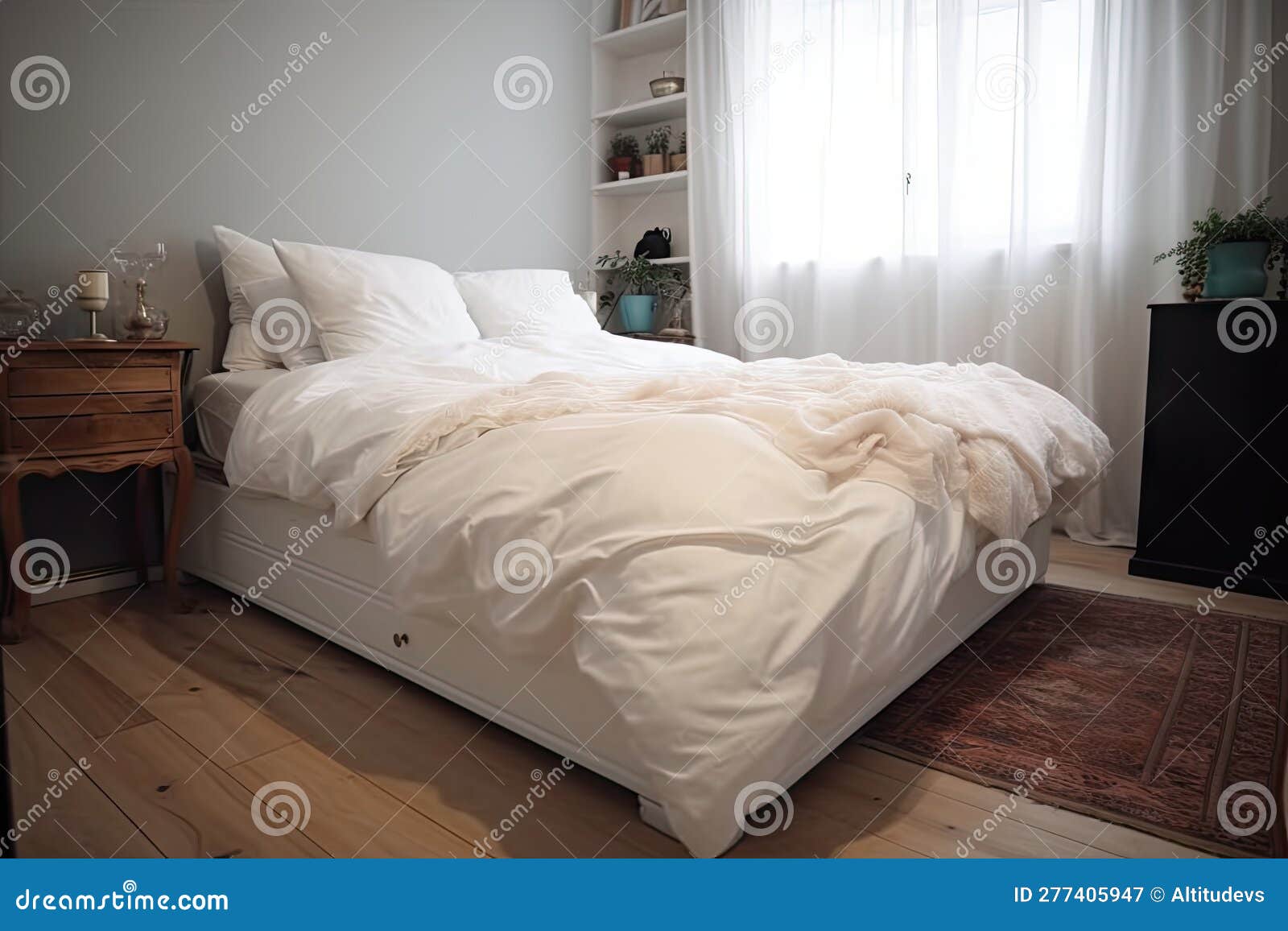 Bed with Neatly Made and Scented Sheets, Ready for a Good Night S Sleep ...