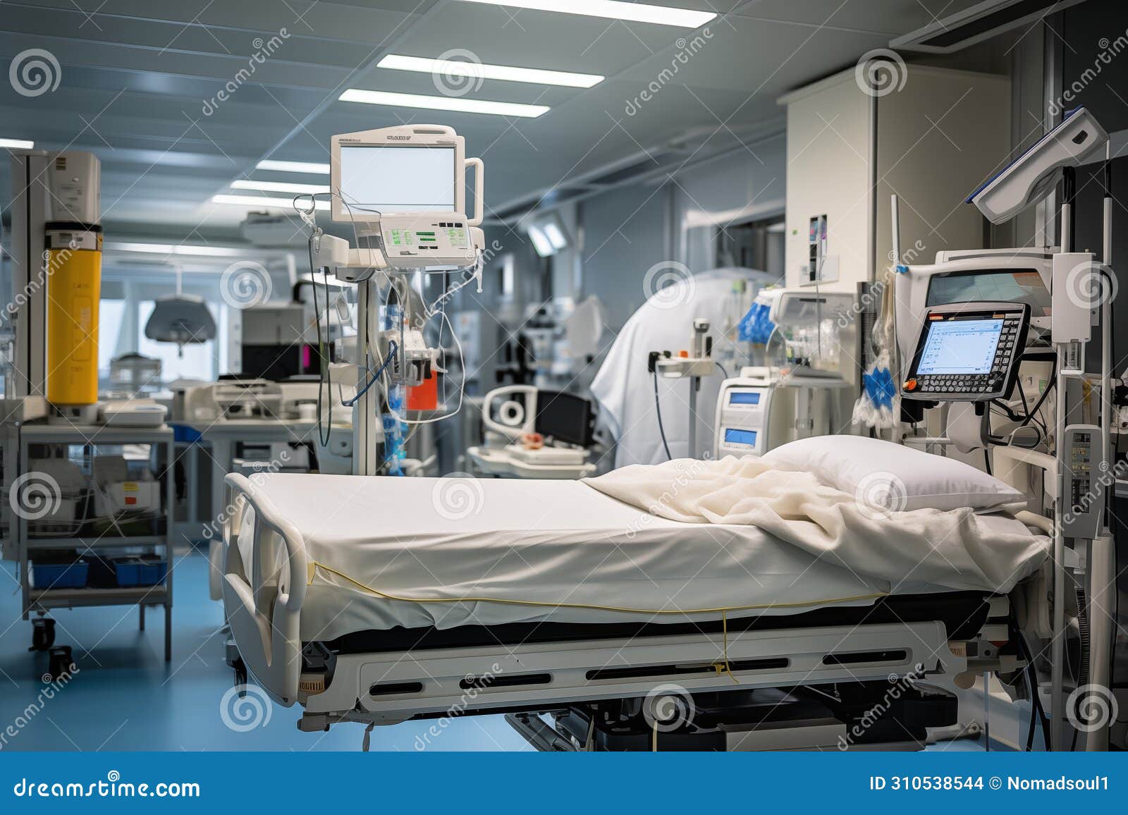 Bed in Operating Room in Hospital. Generative AI Stock Photo - Image of ...