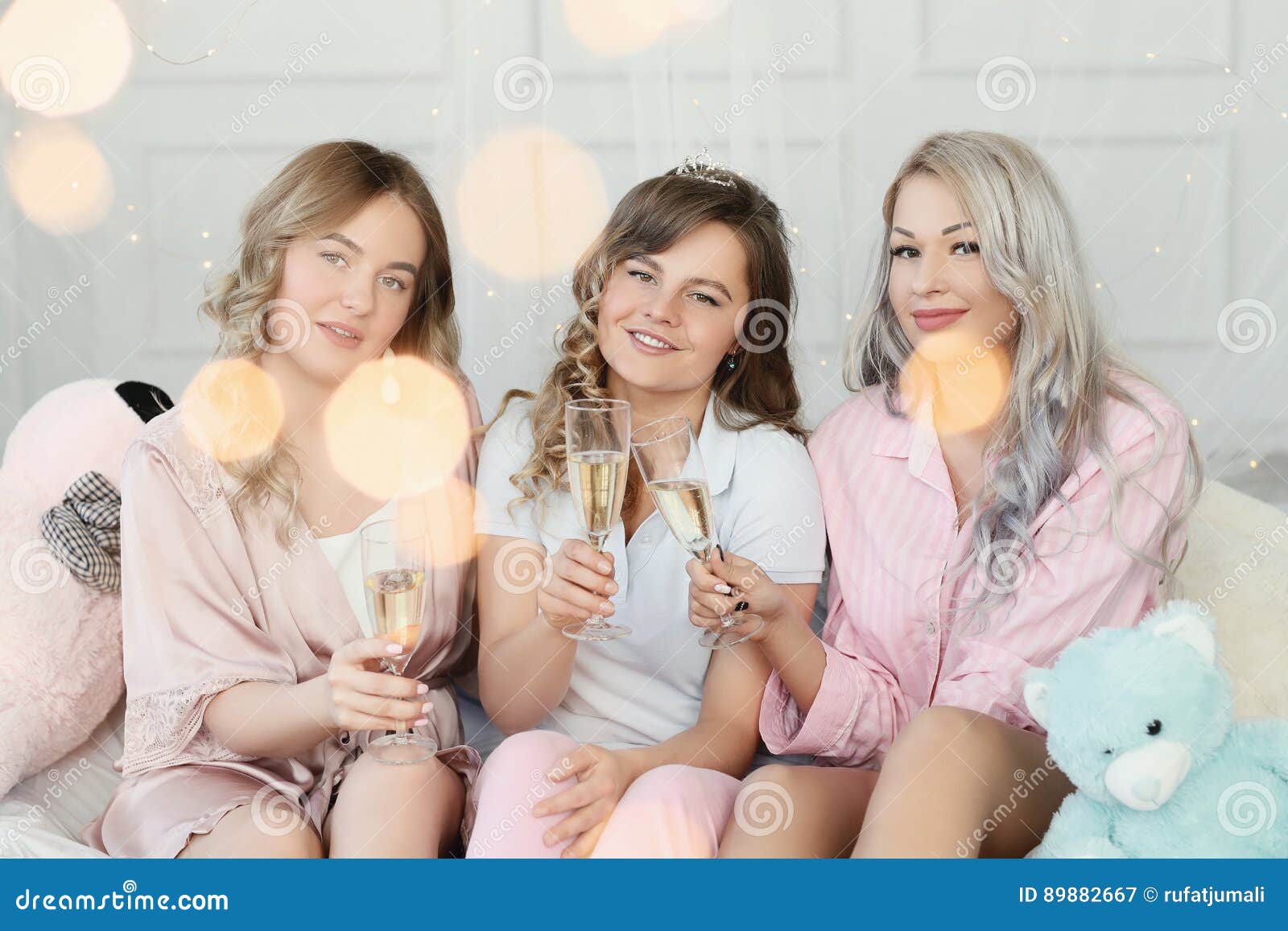 Bed party stock image. Image of lifestyle, cheerful, bride - 89882667