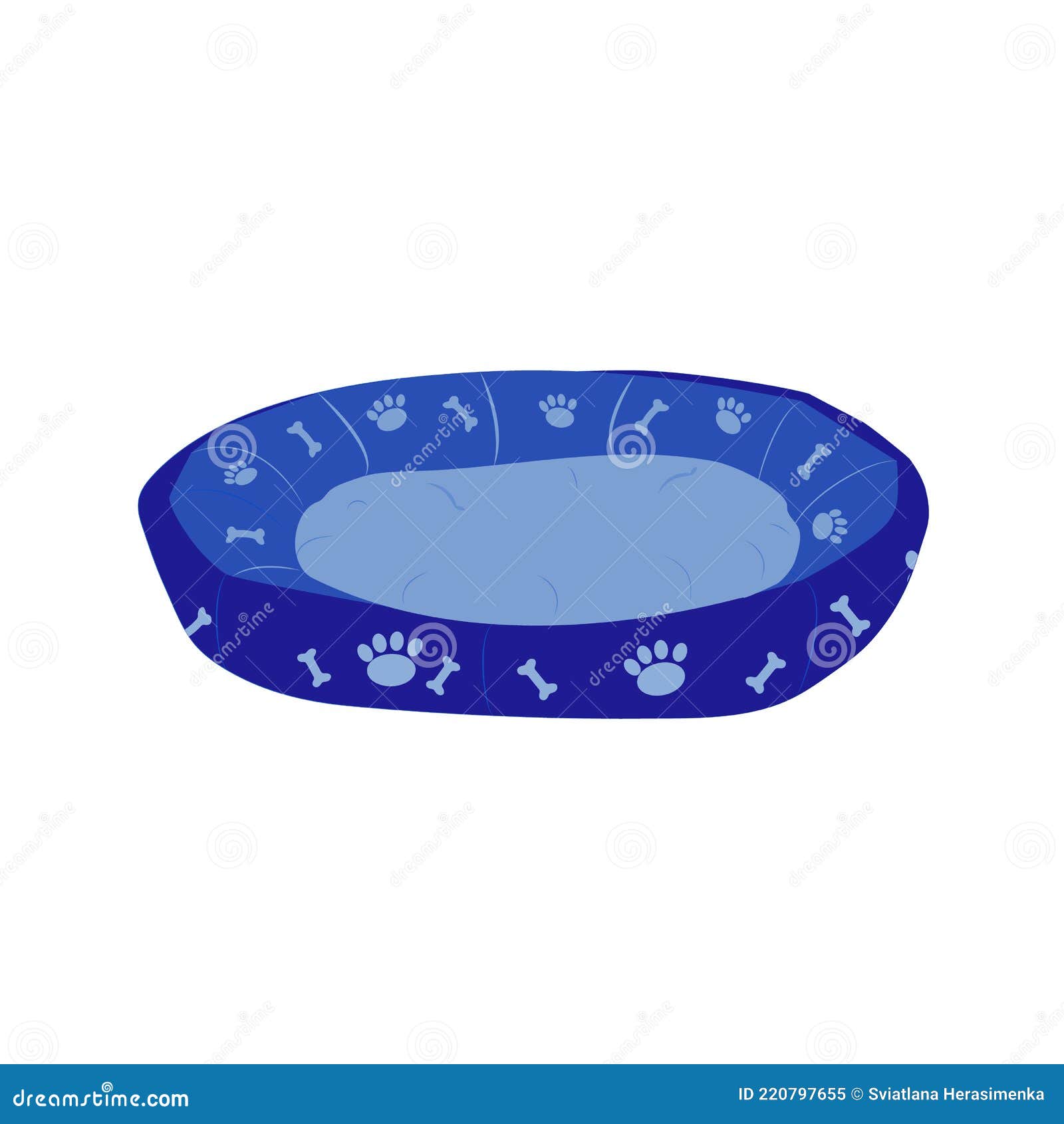 Bed for a Pet Dog or Cat. Vector Cartoon Illustration. Stock Vector ...