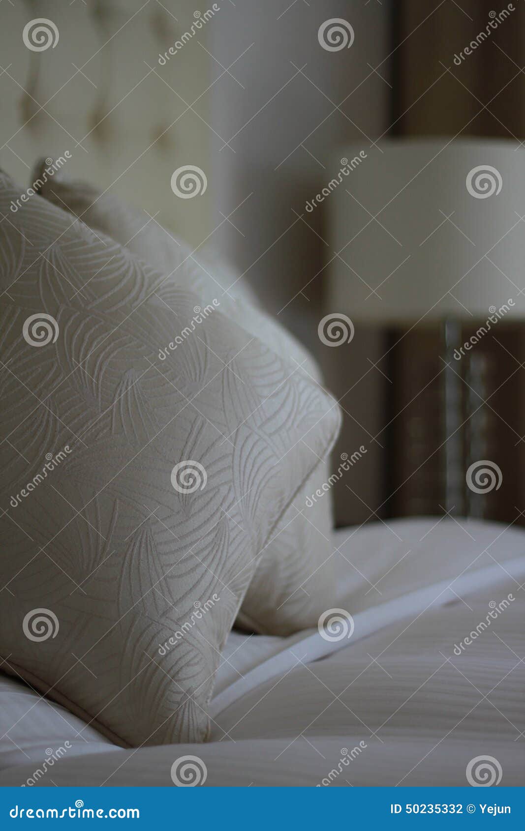 Bed and pillow closeup stock photo. Image of colorful - 50235332