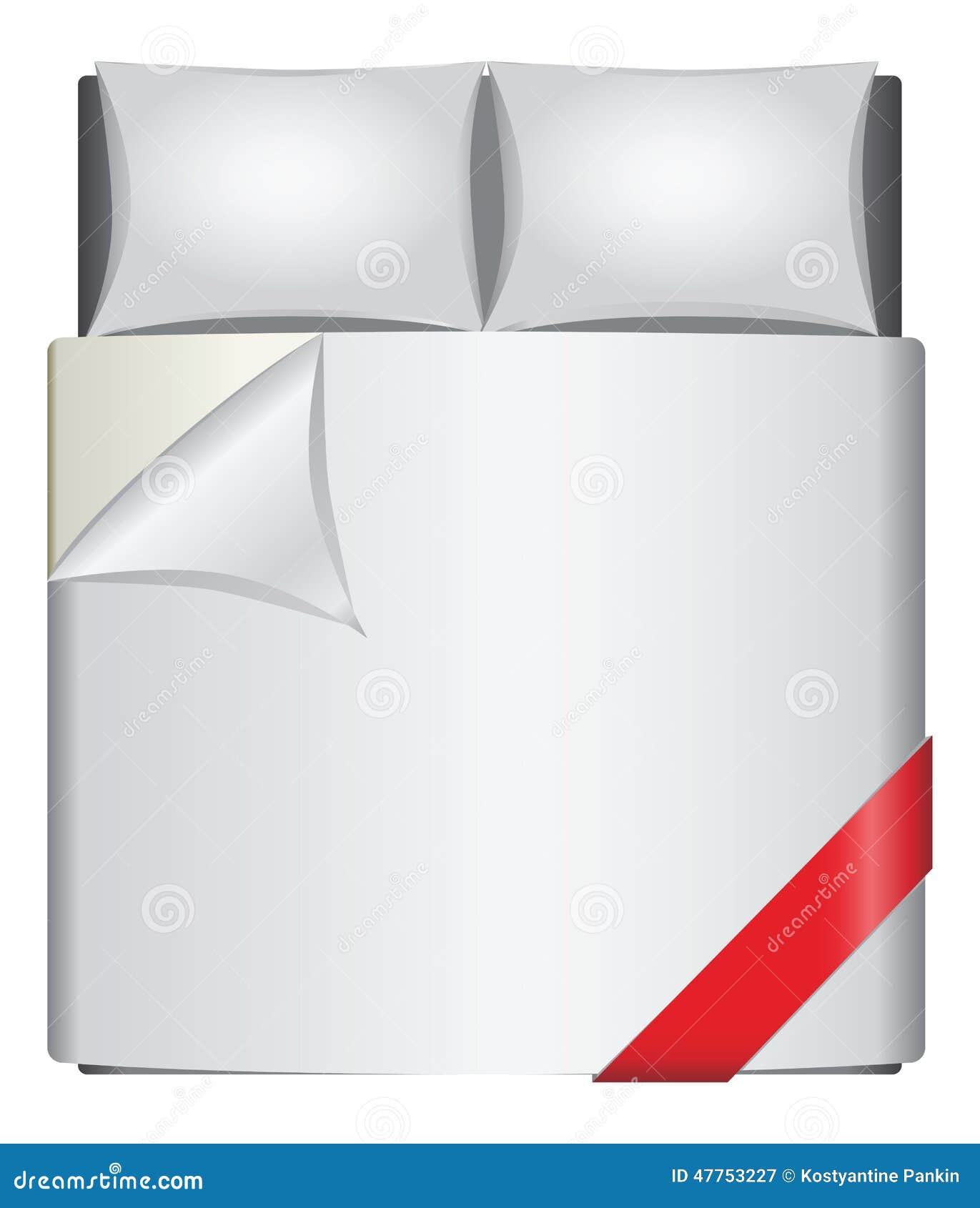 Bed with red ribbon stock vector. Illustration of living - 47753227