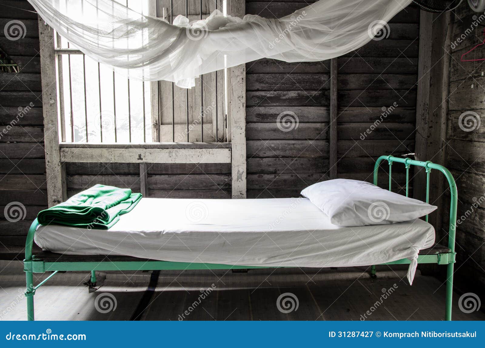 Bed in the room stock image. Image of lonesome, home - 31287427