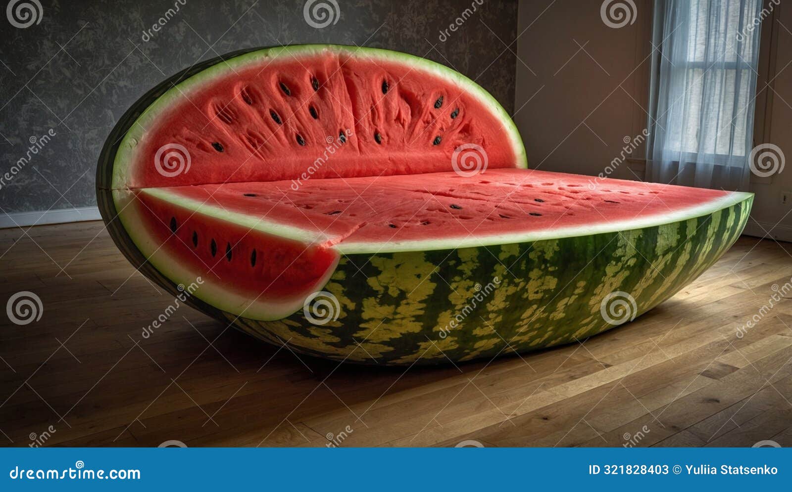 Bed in the Shape of a Cut Watermelon Stock Illustration - Illustration of decoration, colours ...