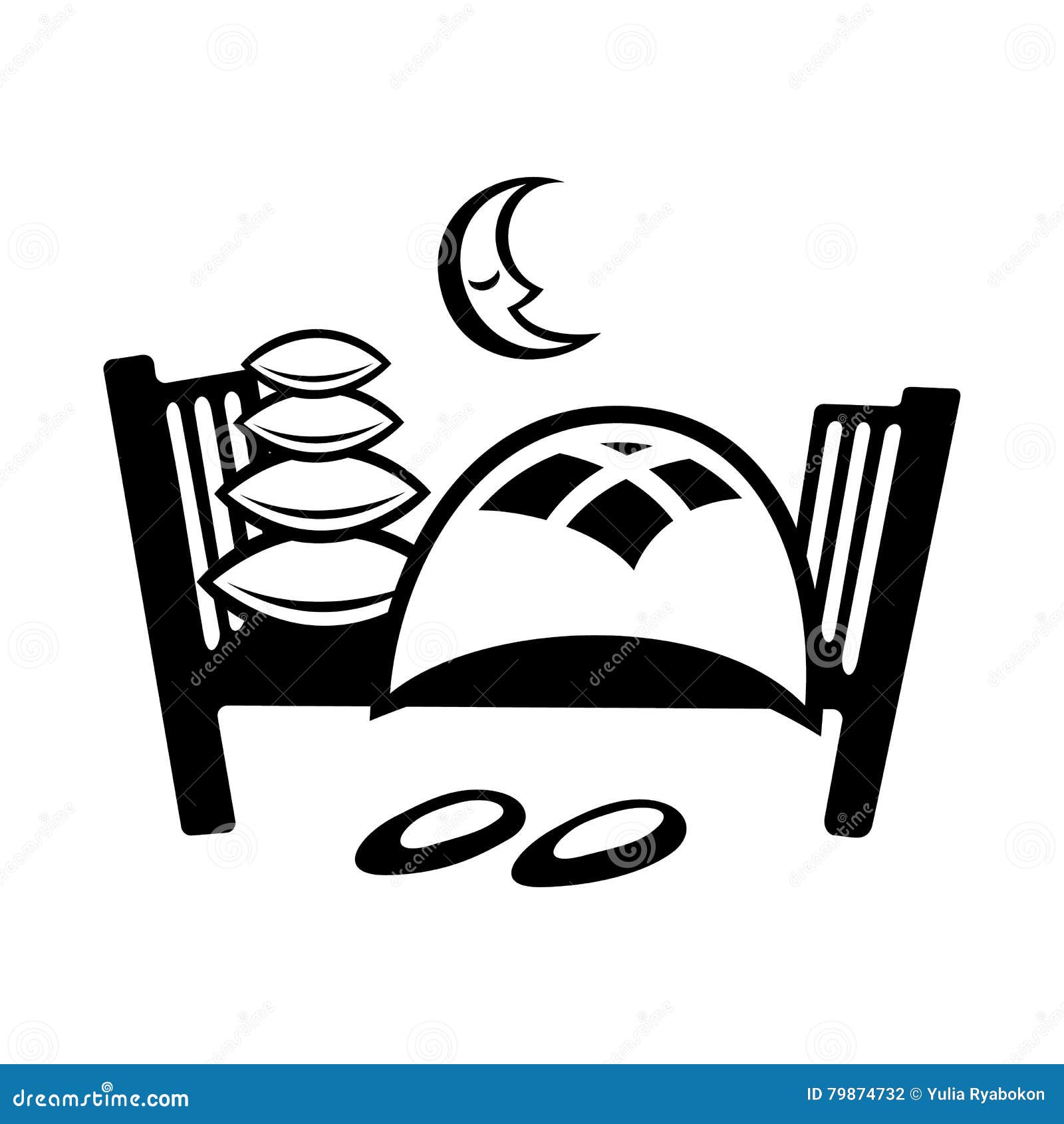 Bed simple icon stock vector. Illustration of blanket - 79874732