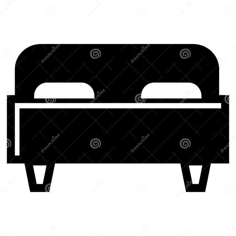 Bed, Simple Vector Symbol, Set Isolated on White Stock Vector ...