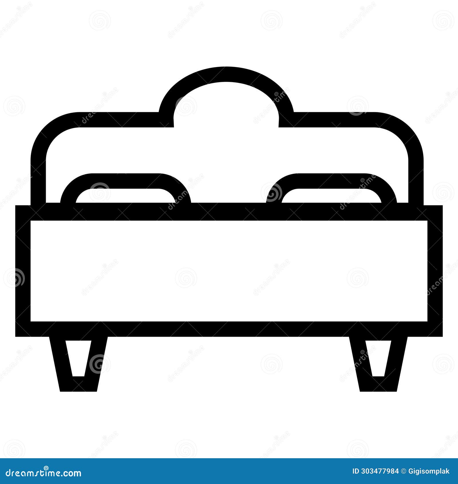 Bed, Simple Vector Symbol, Set Isolated on White Stock Vector ...