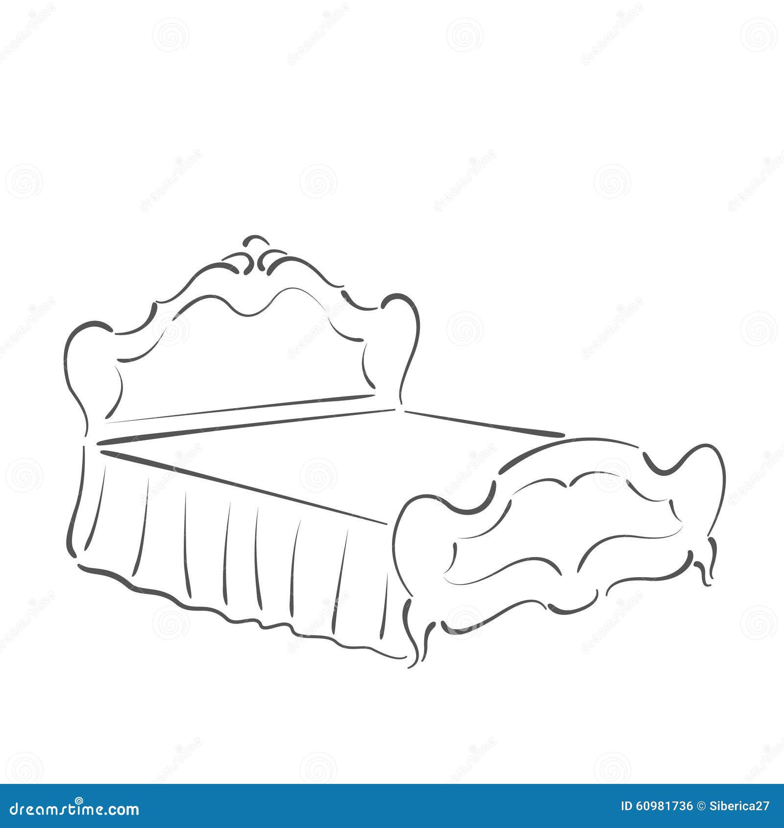 Bed sketch illustration stock illustration. Illustration of drawn ...