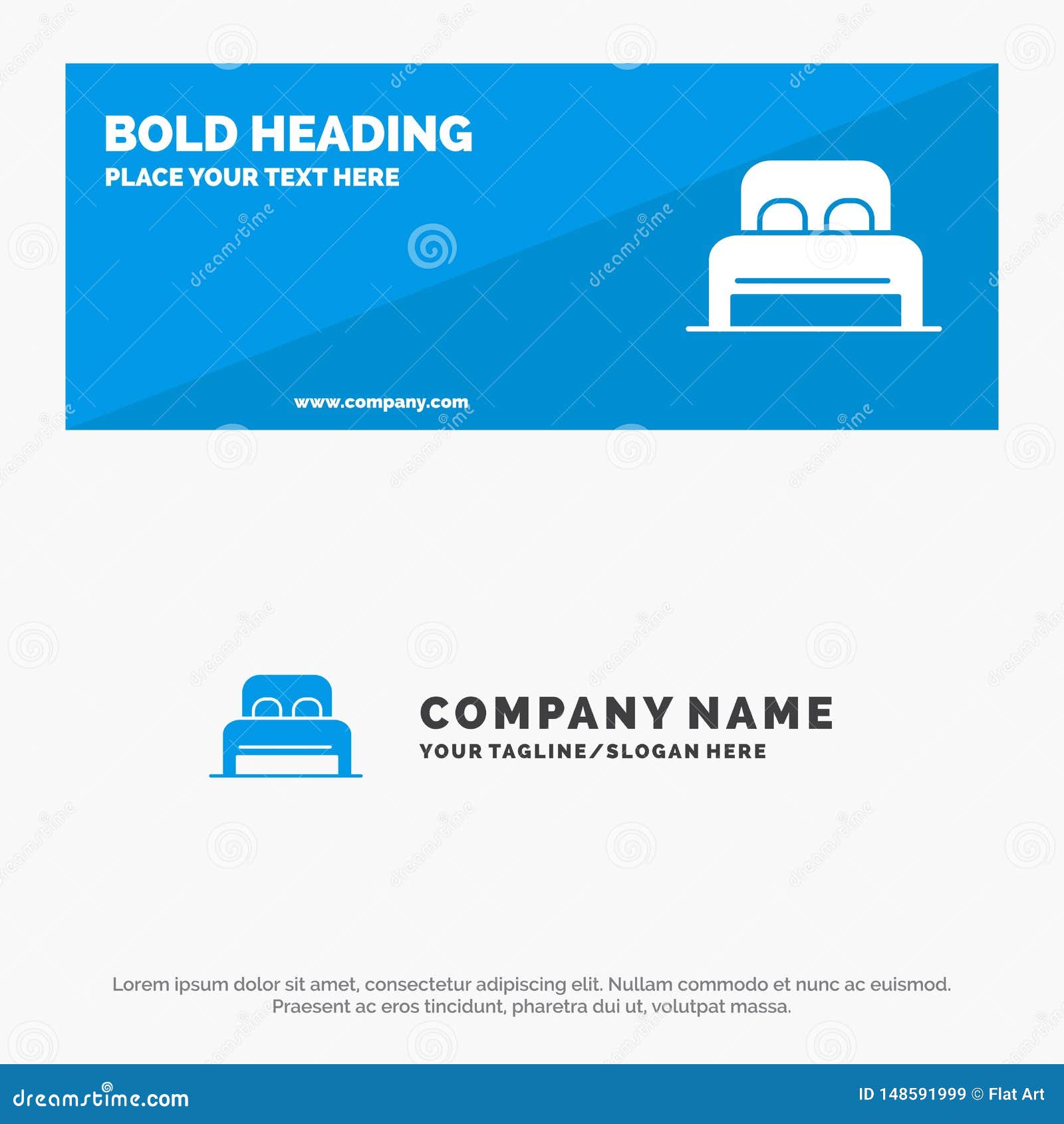 Bed, Sleep, Room, Hotel SOlid Icon Website Banner and Business Logo ...
