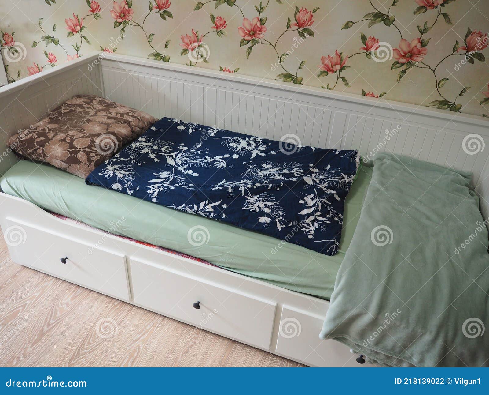 Bed for Sleeping, Details and Close-up. Bed in the Interior Stock Photo ...