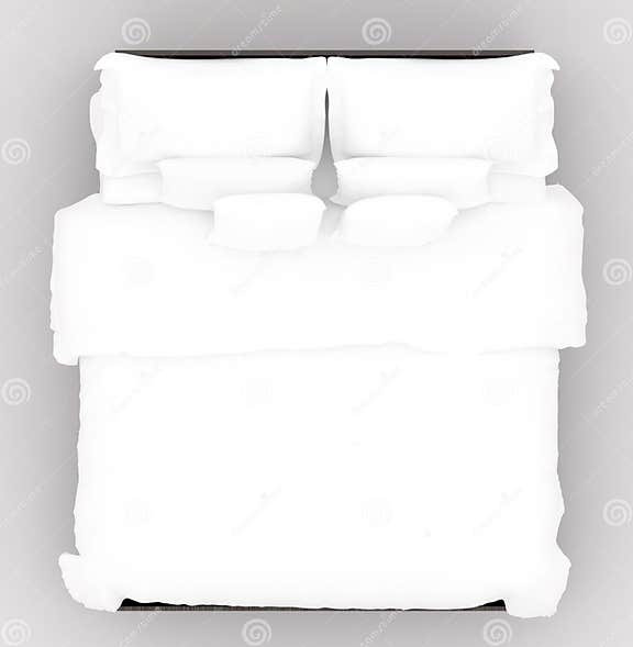Bed with a Soft Mattress. Top View Stock Illustration - Illustration of ...