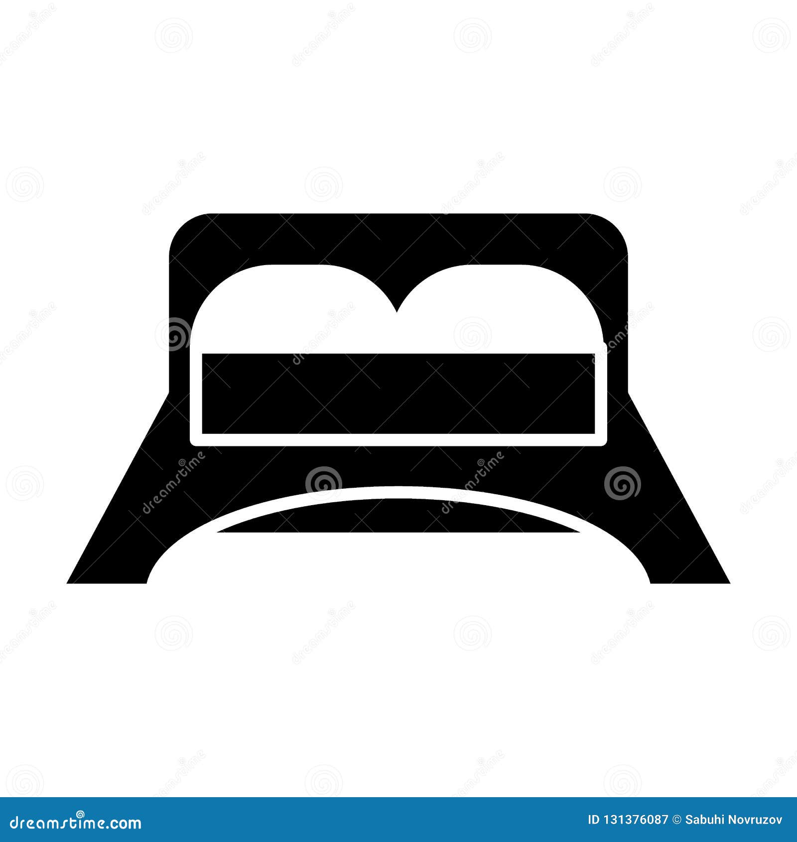 Bed Solid Icon. Bedroom Vector Illustration Isolated on White Stock ...