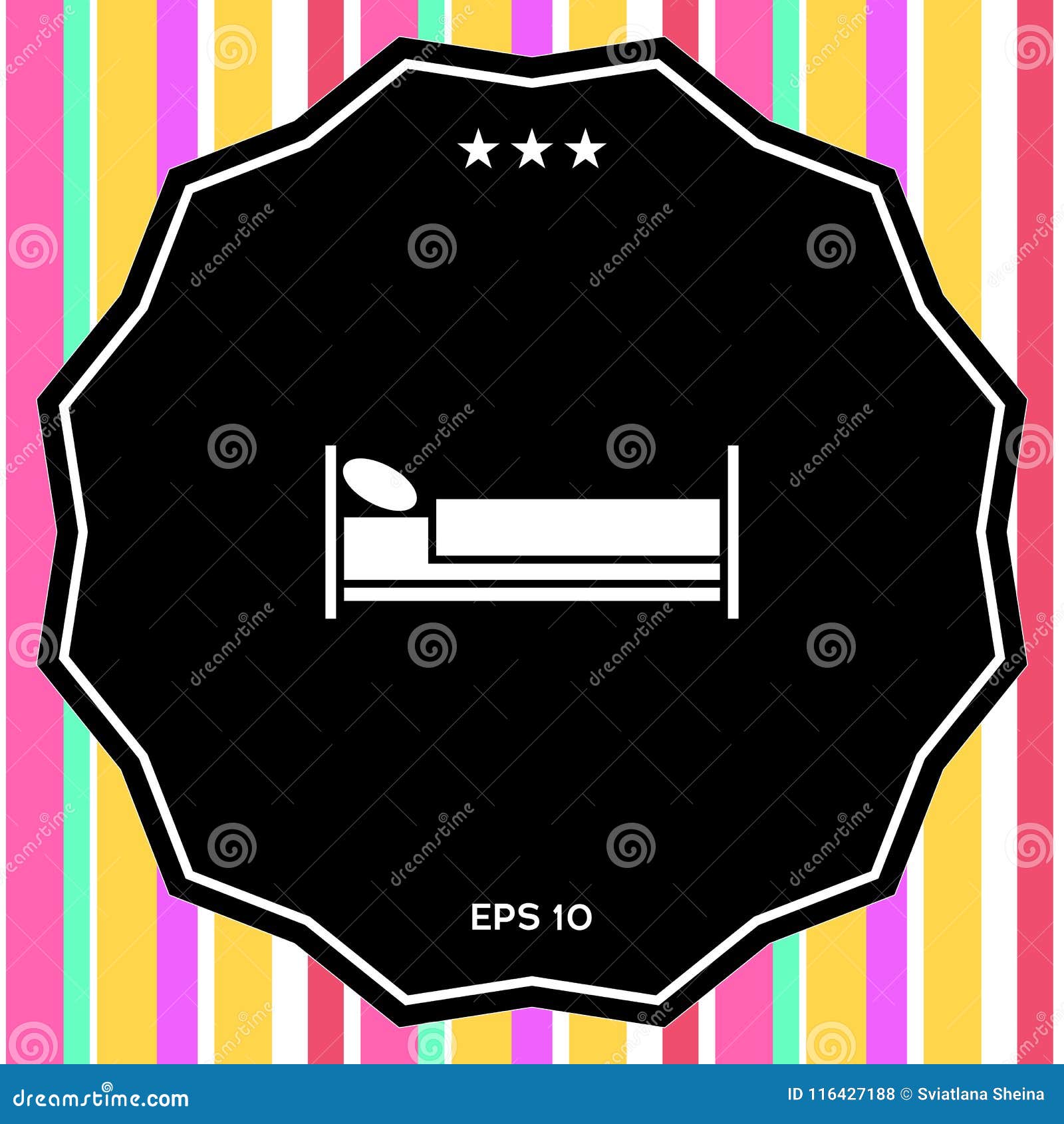 Bed symbol icon stock vector. Illustration of logo, bedding - 116427188