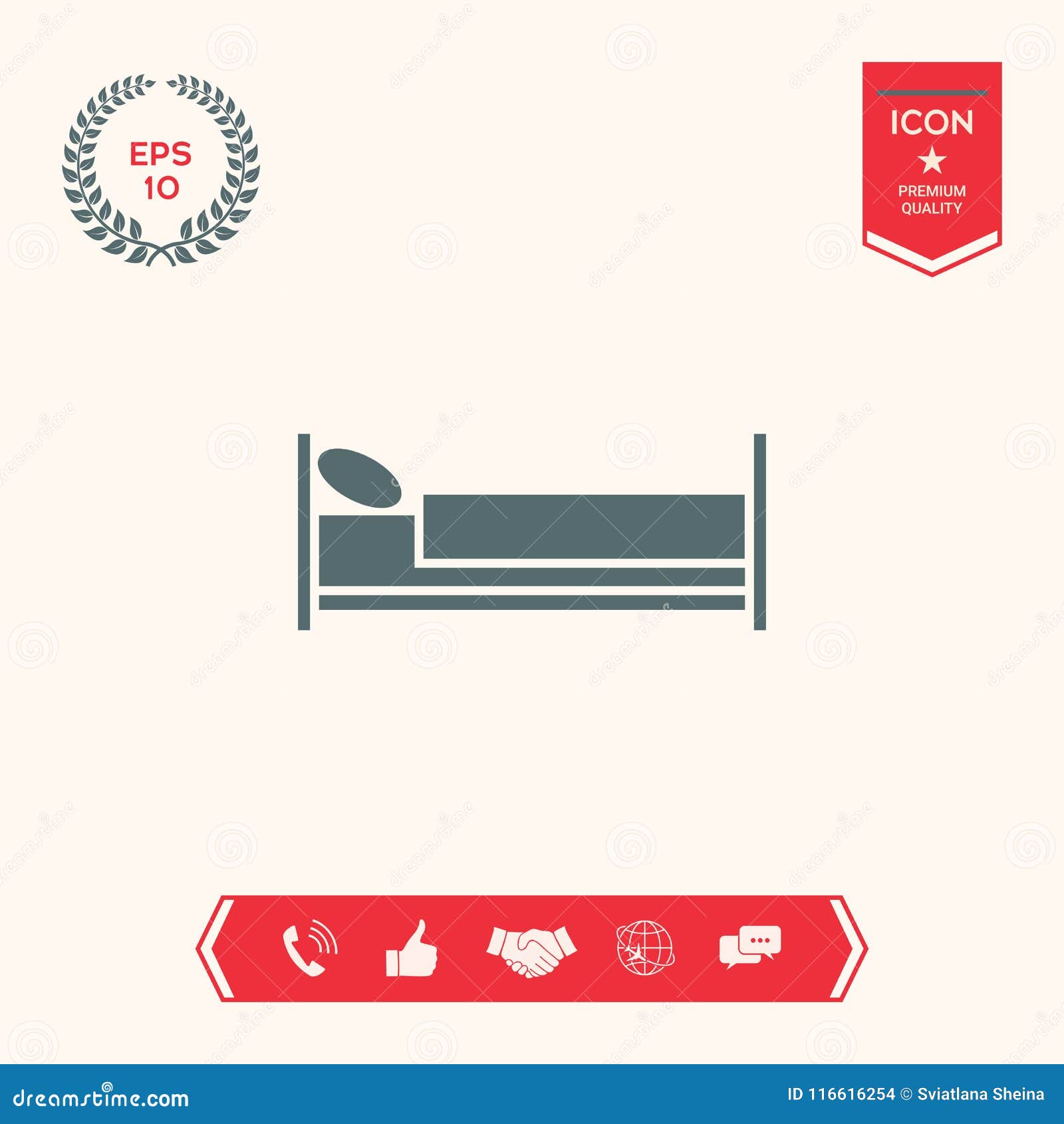 Bed symbol icon stock vector. Illustration of house - 116616254