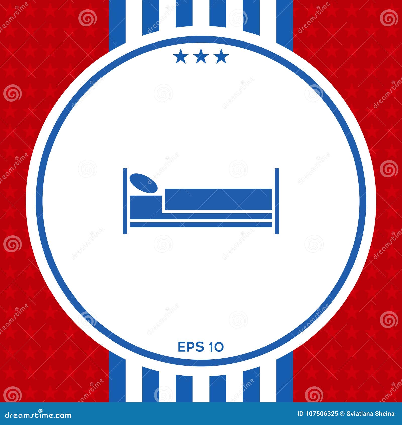 Bed symbol icon stock vector. Illustration of object - 107506325