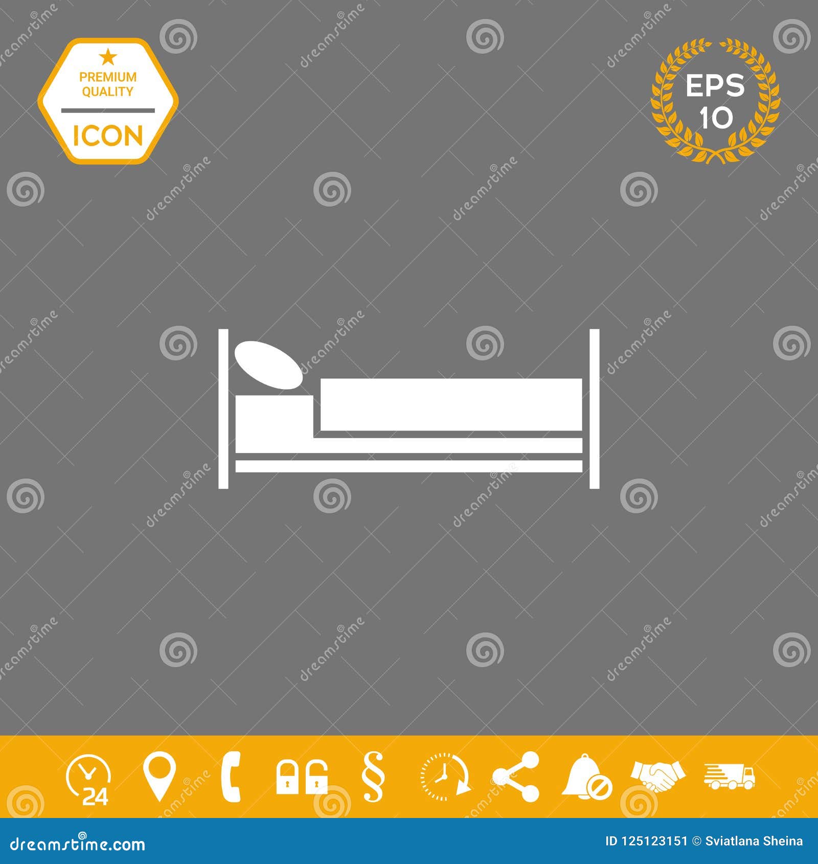 Bed Symbol Icon . Graphic Elements for Your Design Stock Vector ...