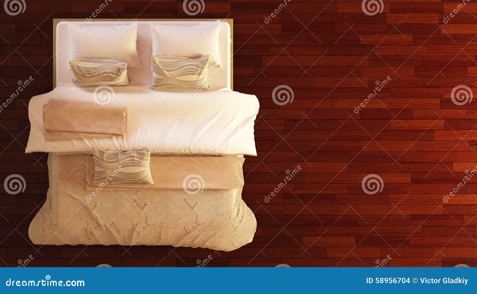 Bed Top View stock photo. Image of view, furniture, apartment - 58956704