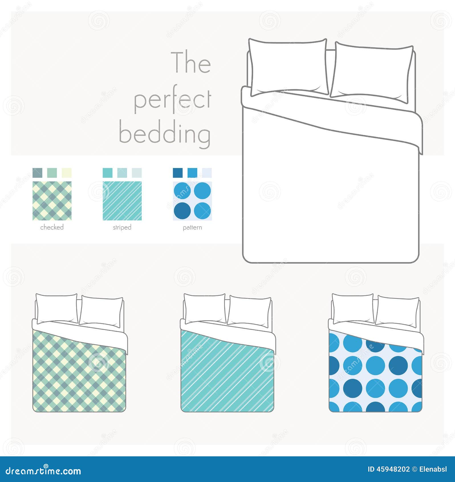 Bed Top View With Sample Patterns Vector Illustration | CartoonDealer ...
