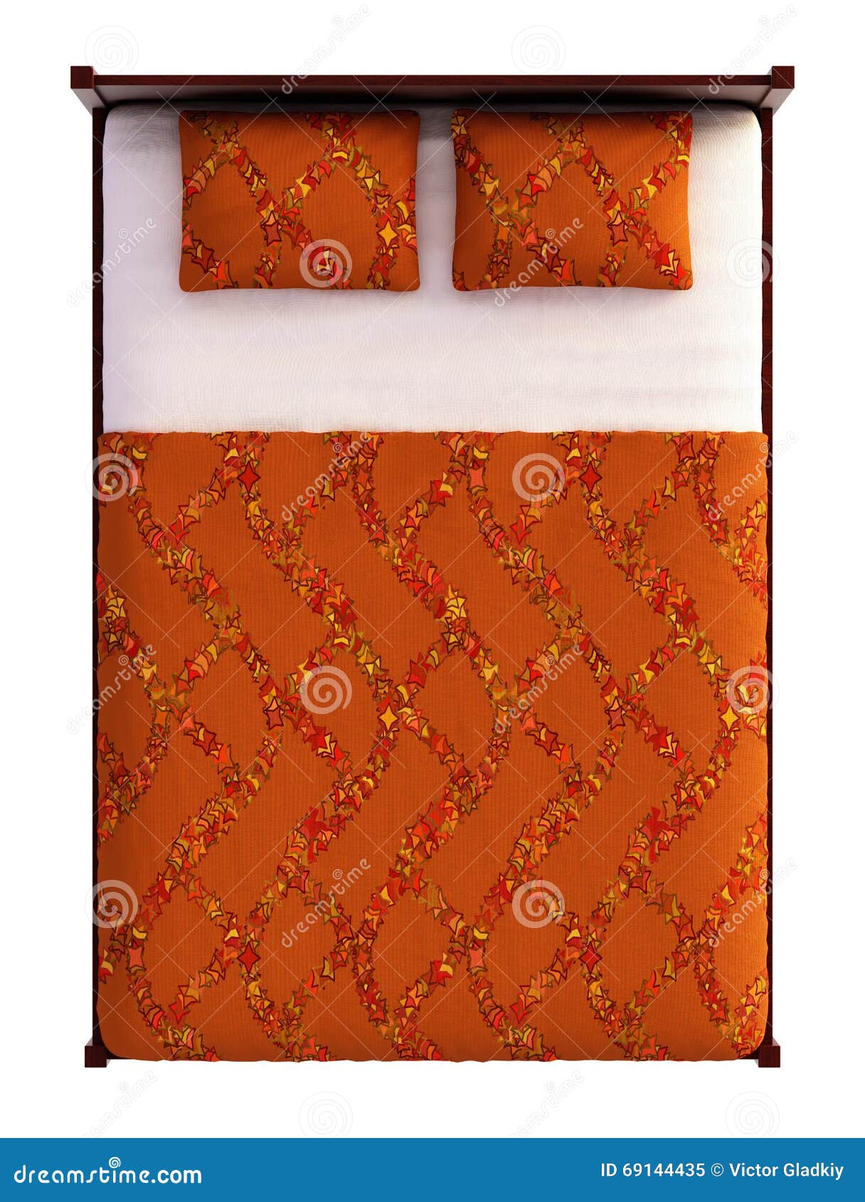 Bed Top View on White stock illustration. Illustration of comfortable ...