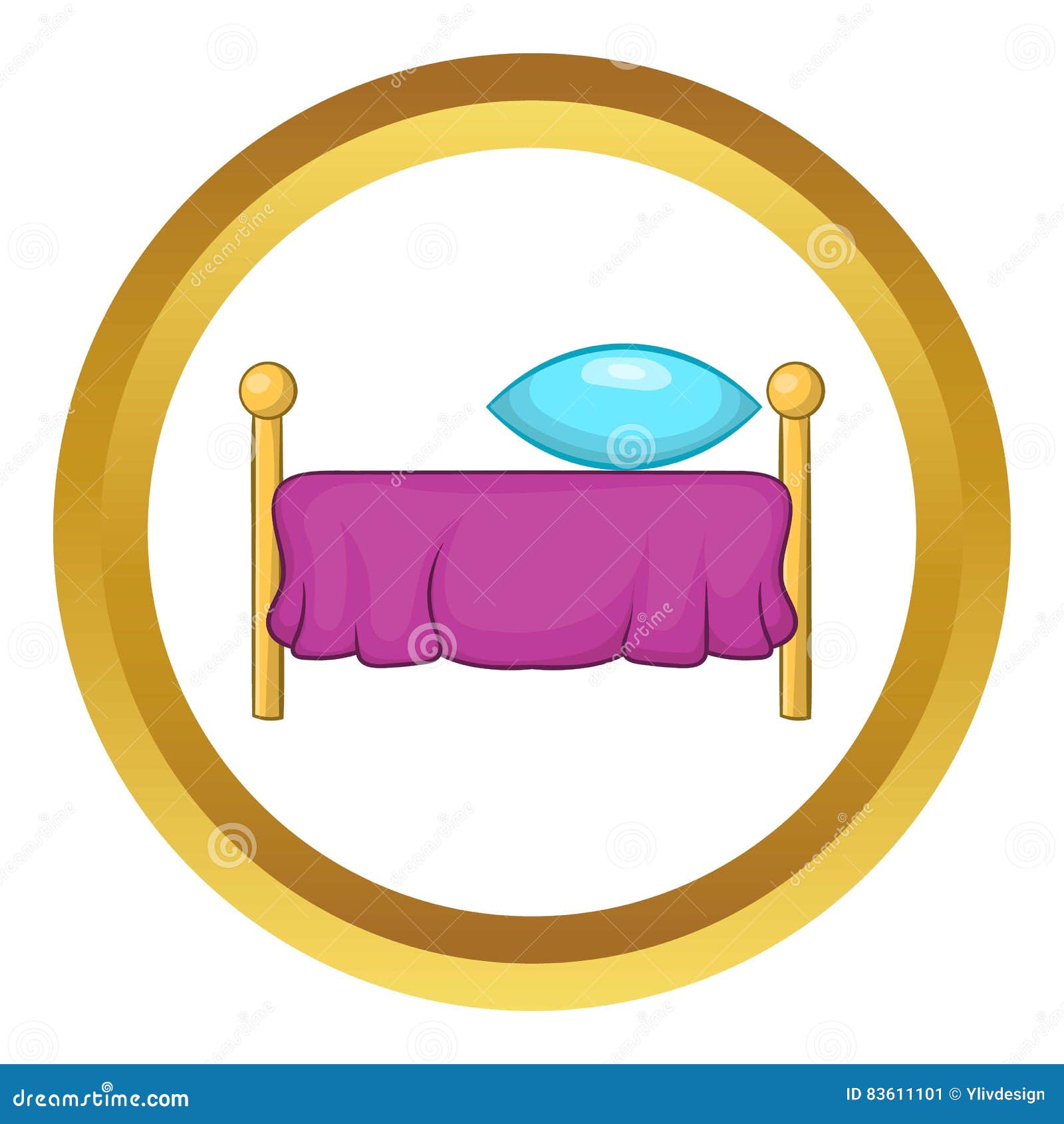 Bed vector icon stock vector. Illustration of decor, comfortable - 83611101
