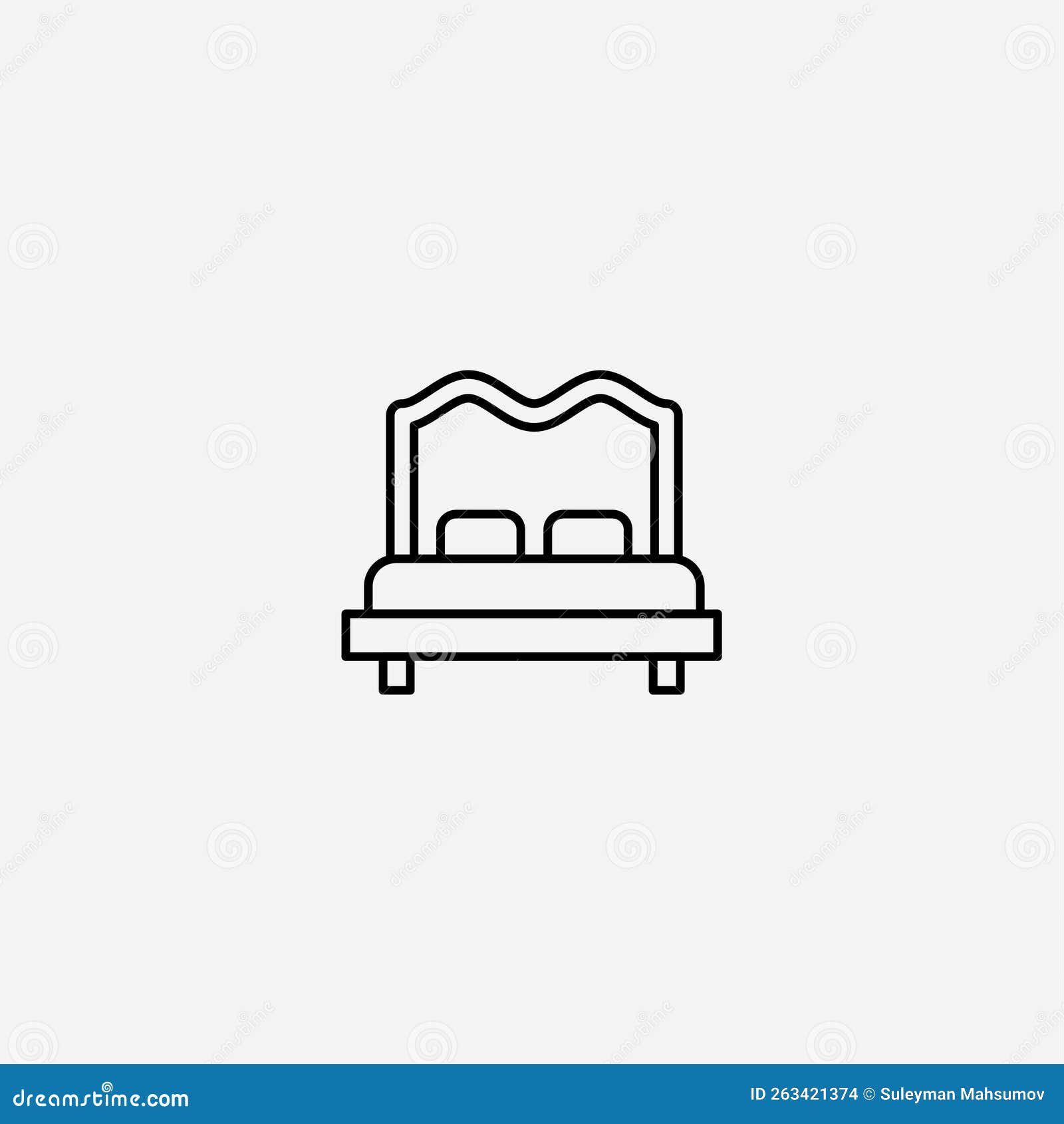 Bed Vector Icon Sign Symbol Stock Vector - Illustration of black, chair ...