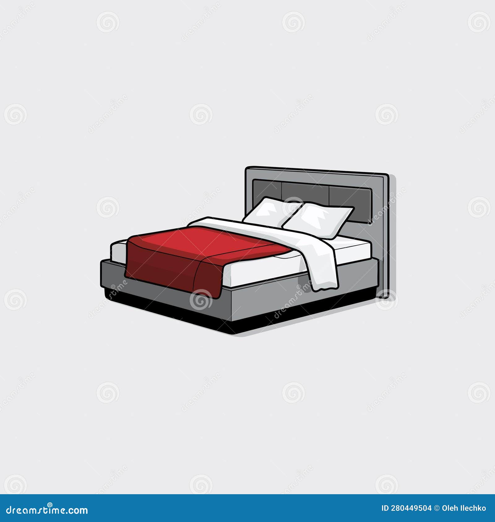 Bed Vector Illustration Isolated on White Illustration Stock Vector ...
