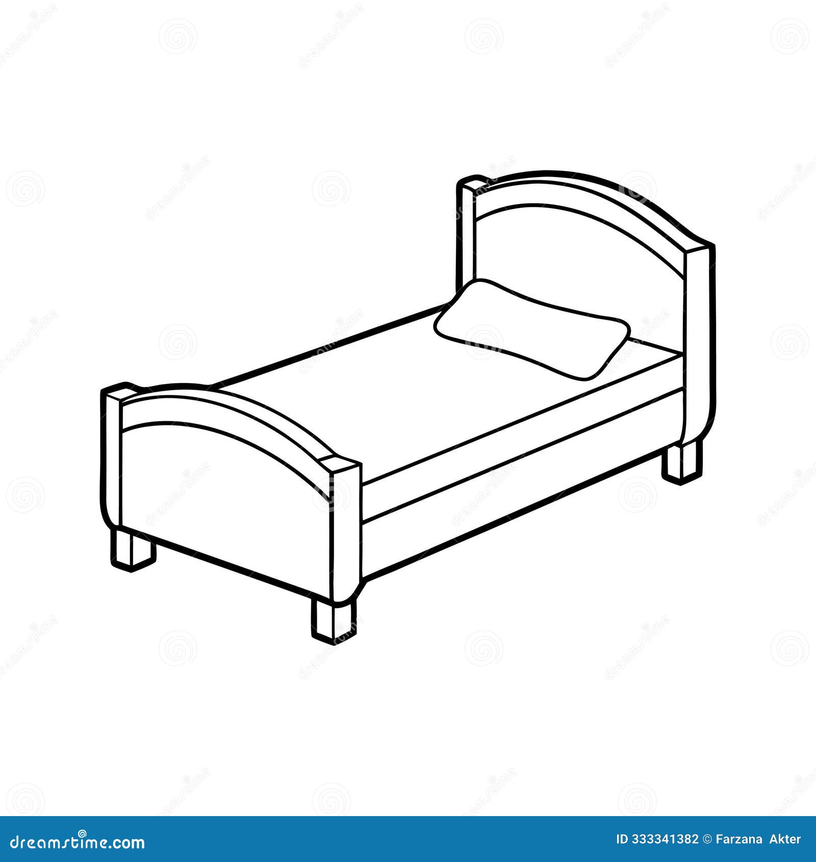 Bed Vector Outline Style Design. Stock Illustration - Illustration of ...