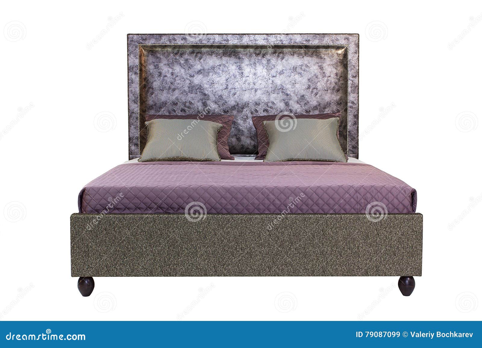 Bed on a white background. stock image. Image of comfort - 79087099